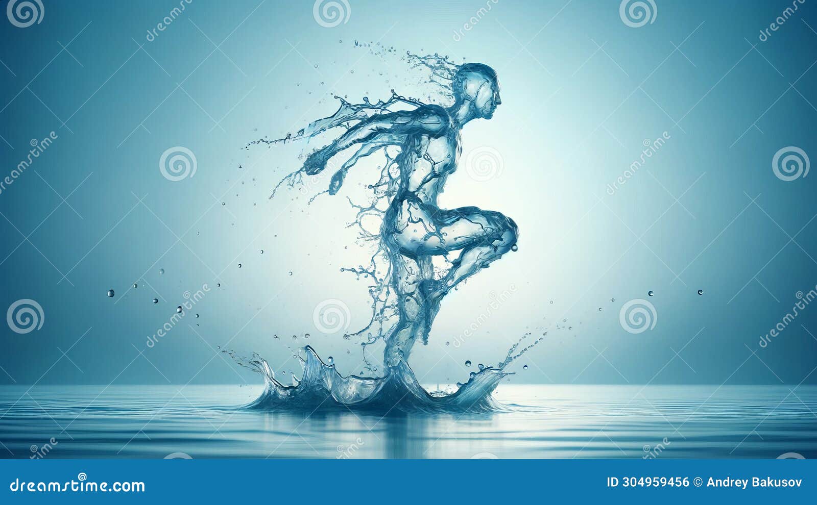 Human Figure Sculpted in Dynamic Water Splash Stock Photo - Image of ...