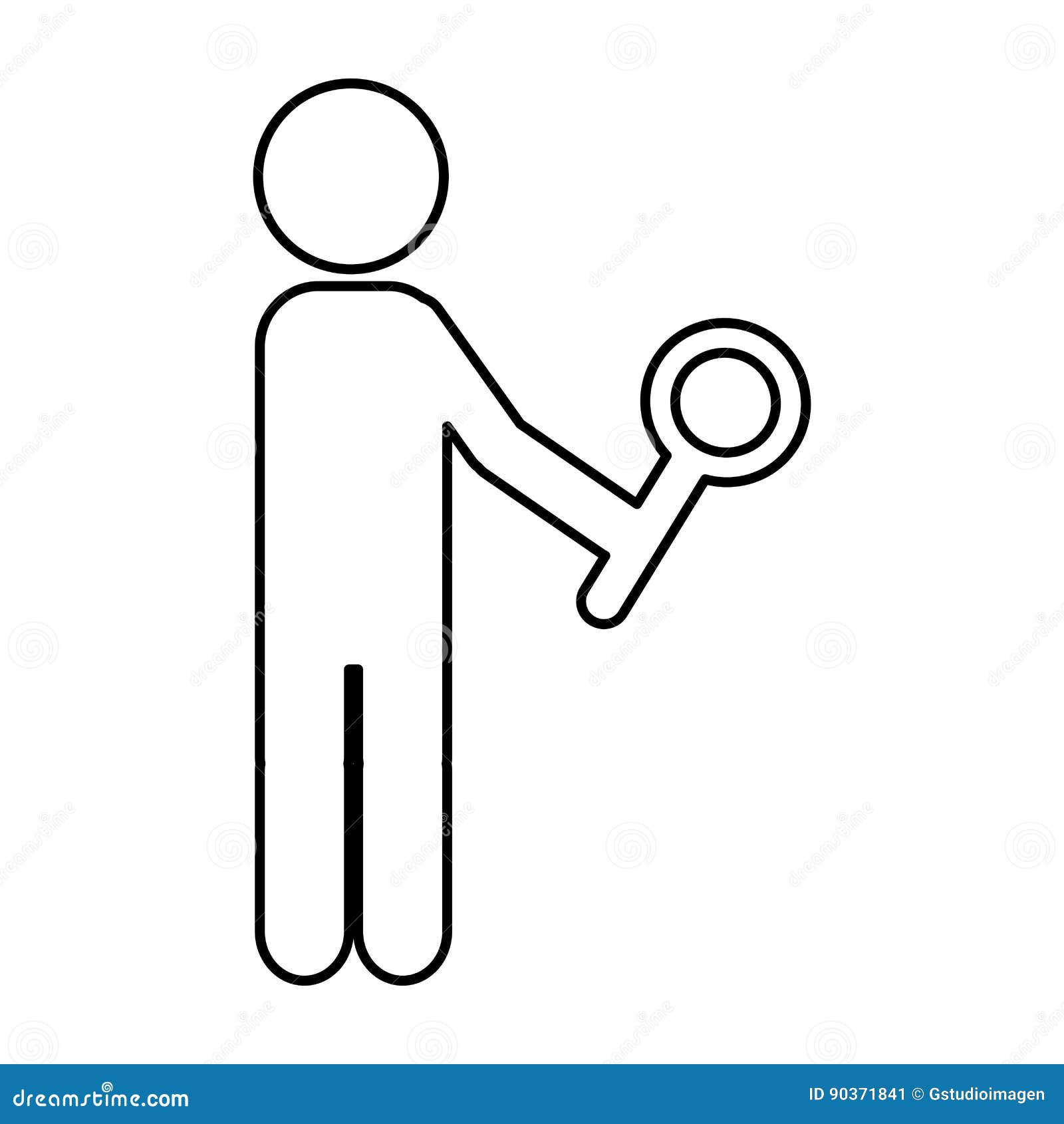 Human Figure with Search Magnifying Glass Icon Stock Vector ...