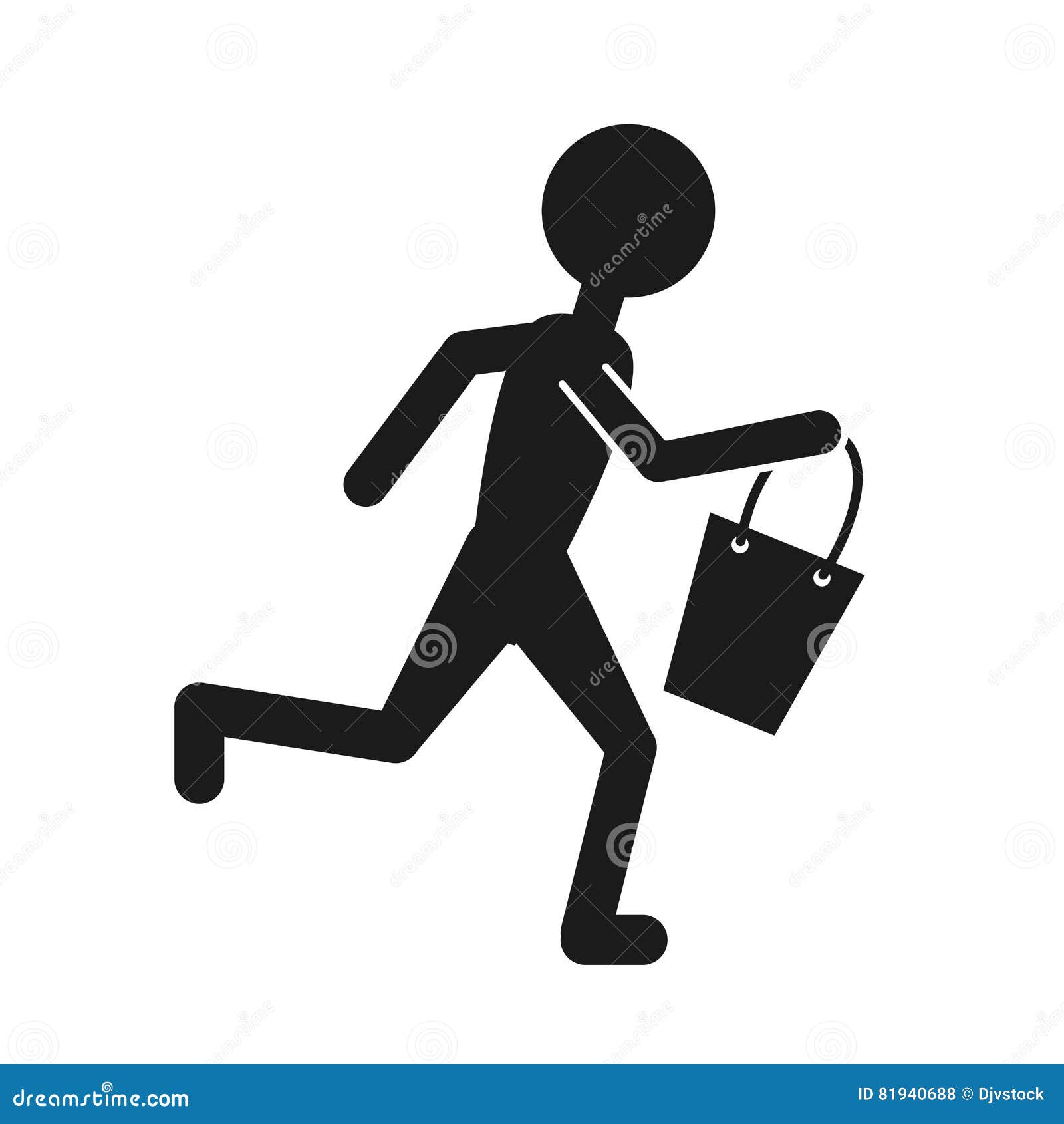 Human Figure with Shopping Basket Stock Vector - Illustration of ...