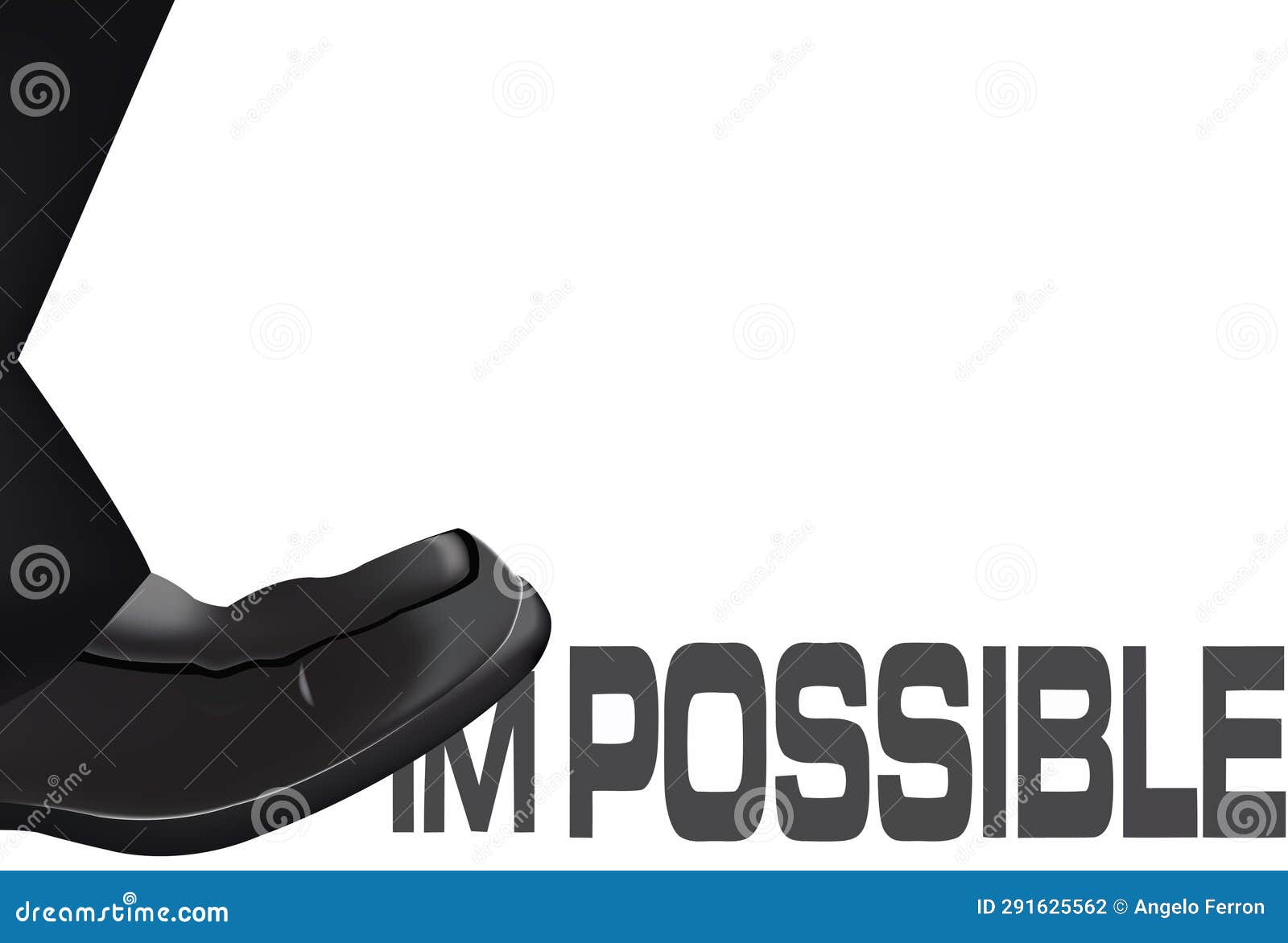A Human Figure Tries To Trample on the Impossible- Stock Illustration ...