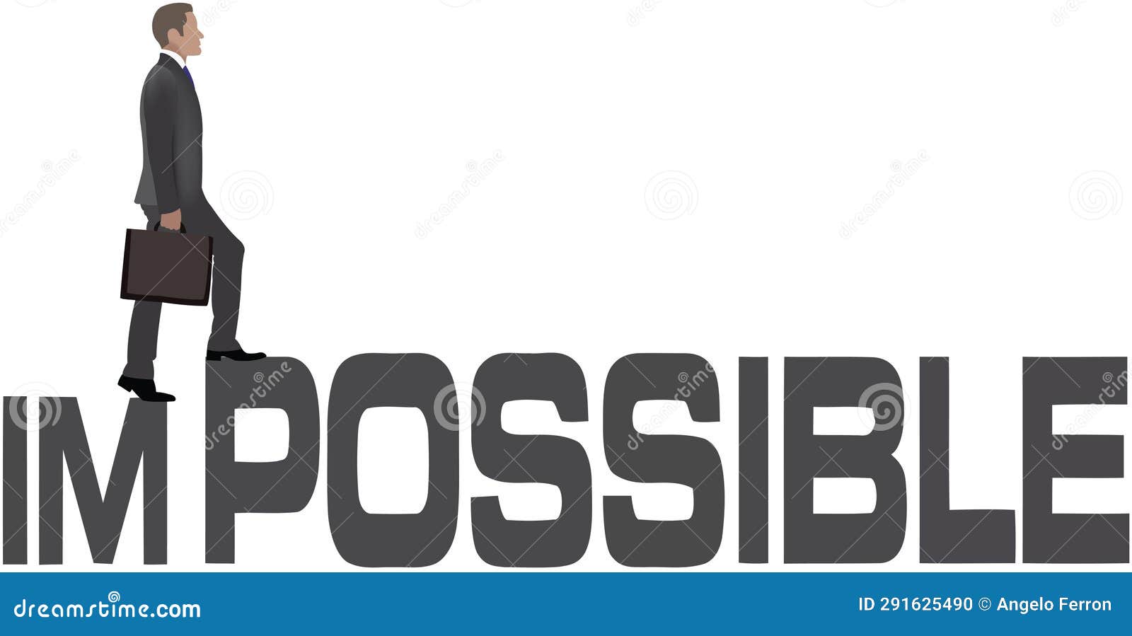 Human Figure Walks Over Impossible Writing- Stock Illustration ...