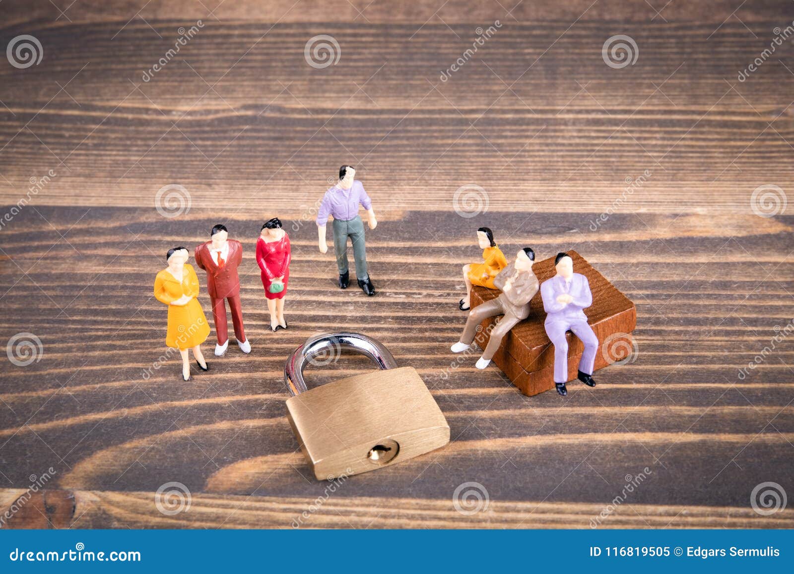 Human Figures at the Lock, Illustration for General Data Protection ...