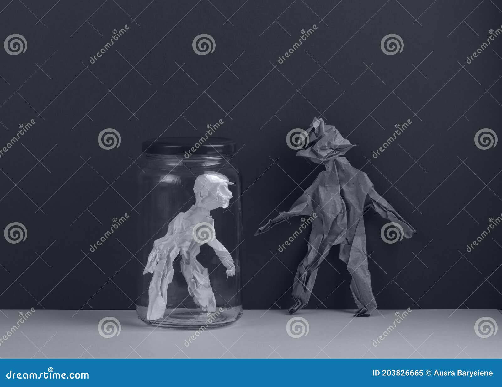 Human Figures Made from Crumpled Paper. Isolation Concept Stock Image ...