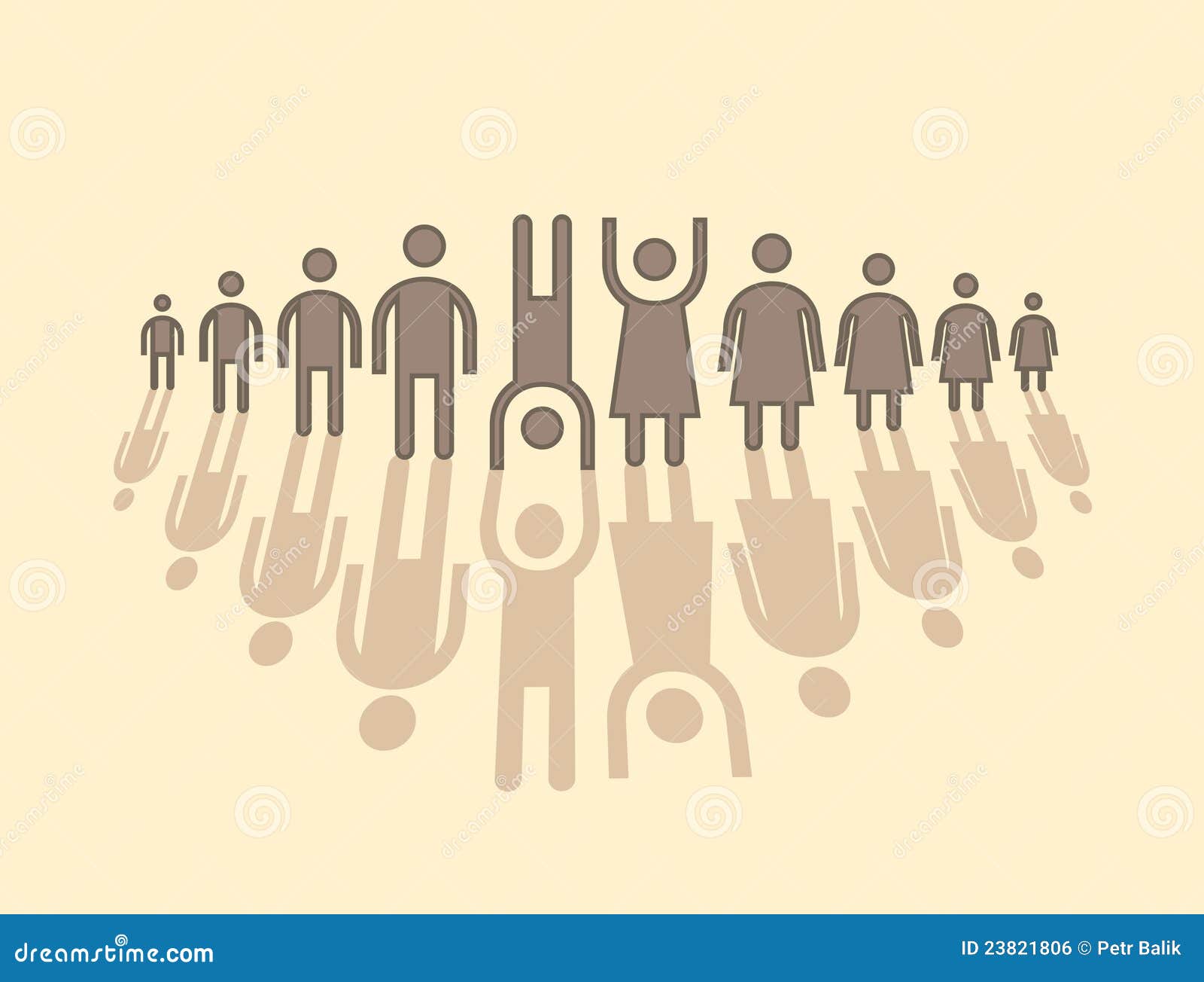 Human figures in a row stock illustration. Illustration of team - 23821806