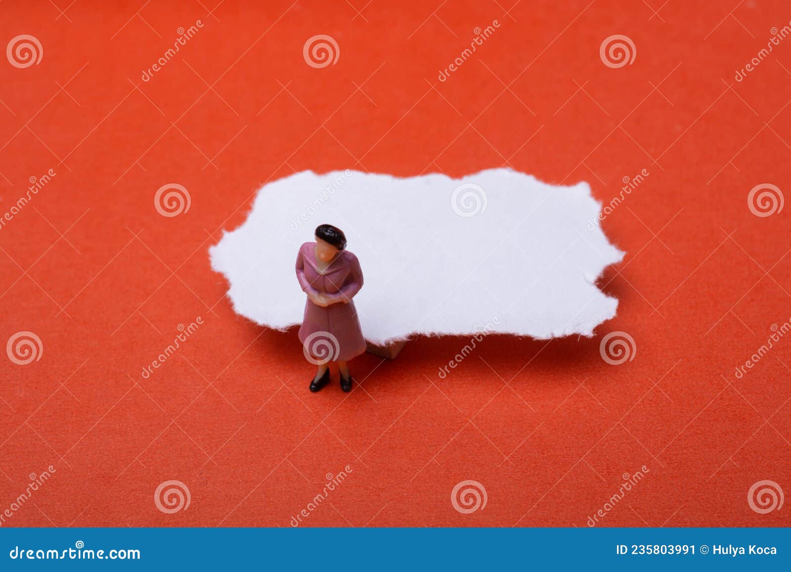 Human Figurine beside Torn Paper Stock Image - Image of space, bulletin ...