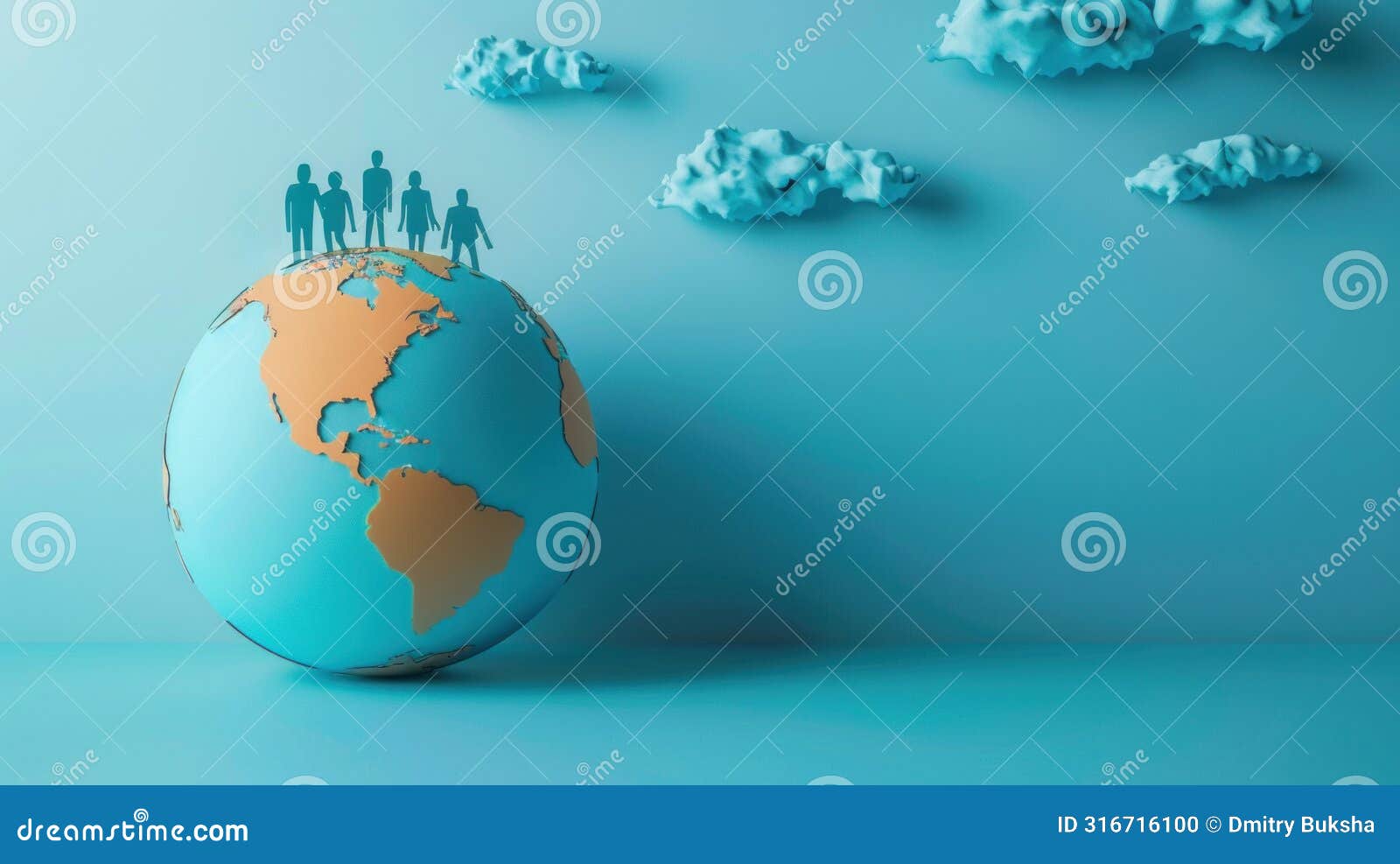 Human Figurines on a Globe, Representing International Cooperation and ...