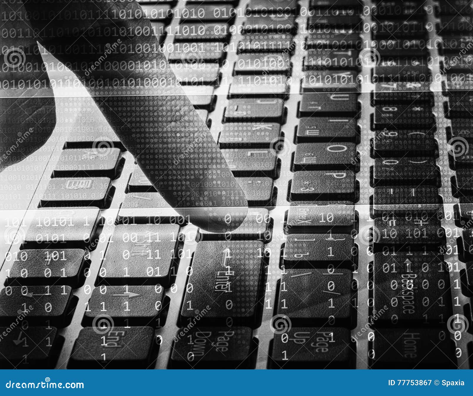 Human Finger on Computer Keyboard Stock Illustration - Illustration of ...