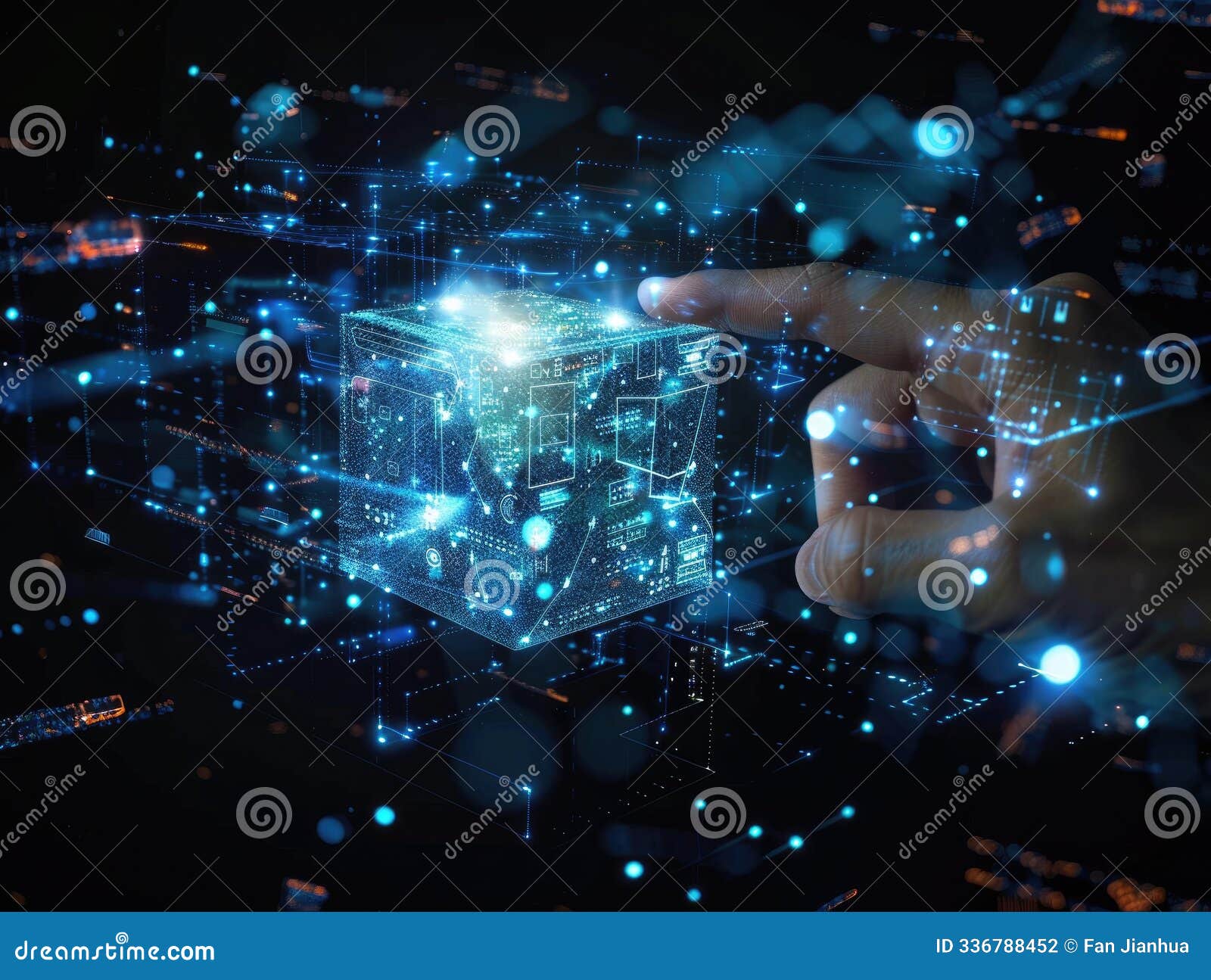 Human Fingers Touch Electronic Screens. Stock Photo - Image of ...