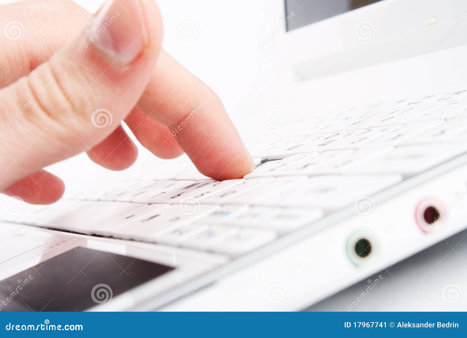 Human Finger on a Laptop Keyboard. Press a Key Stock Image - Image of ...