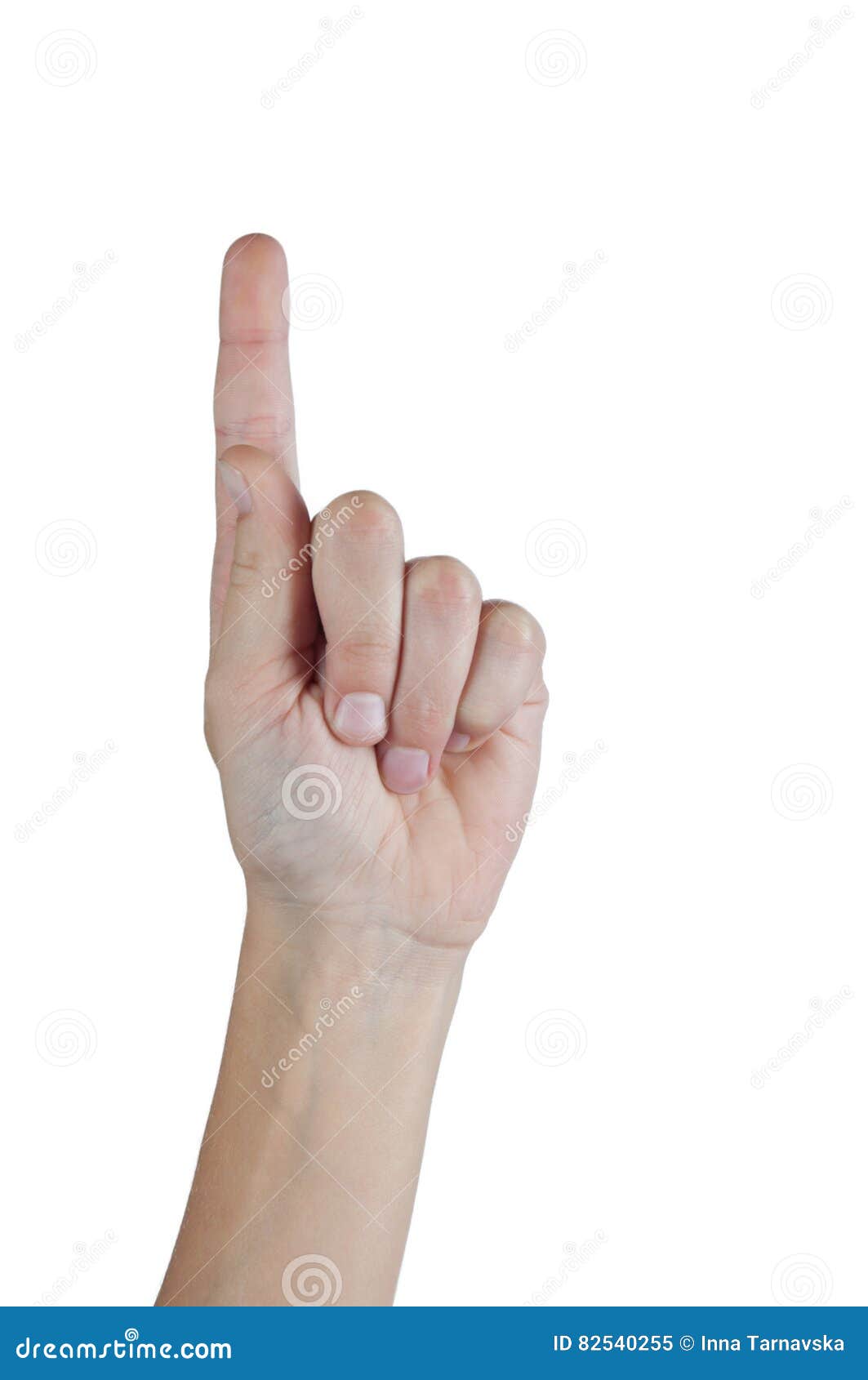 Human Finger Pointing Up. Isolate Stock Image - Image of human, signal ...