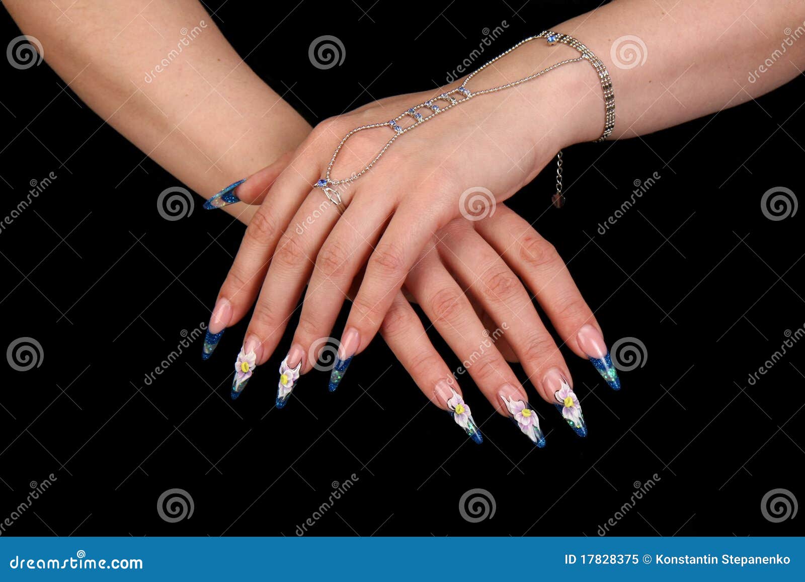 Human Fingers with Long Fingernail and Beautiful M Stock Image - Image ...