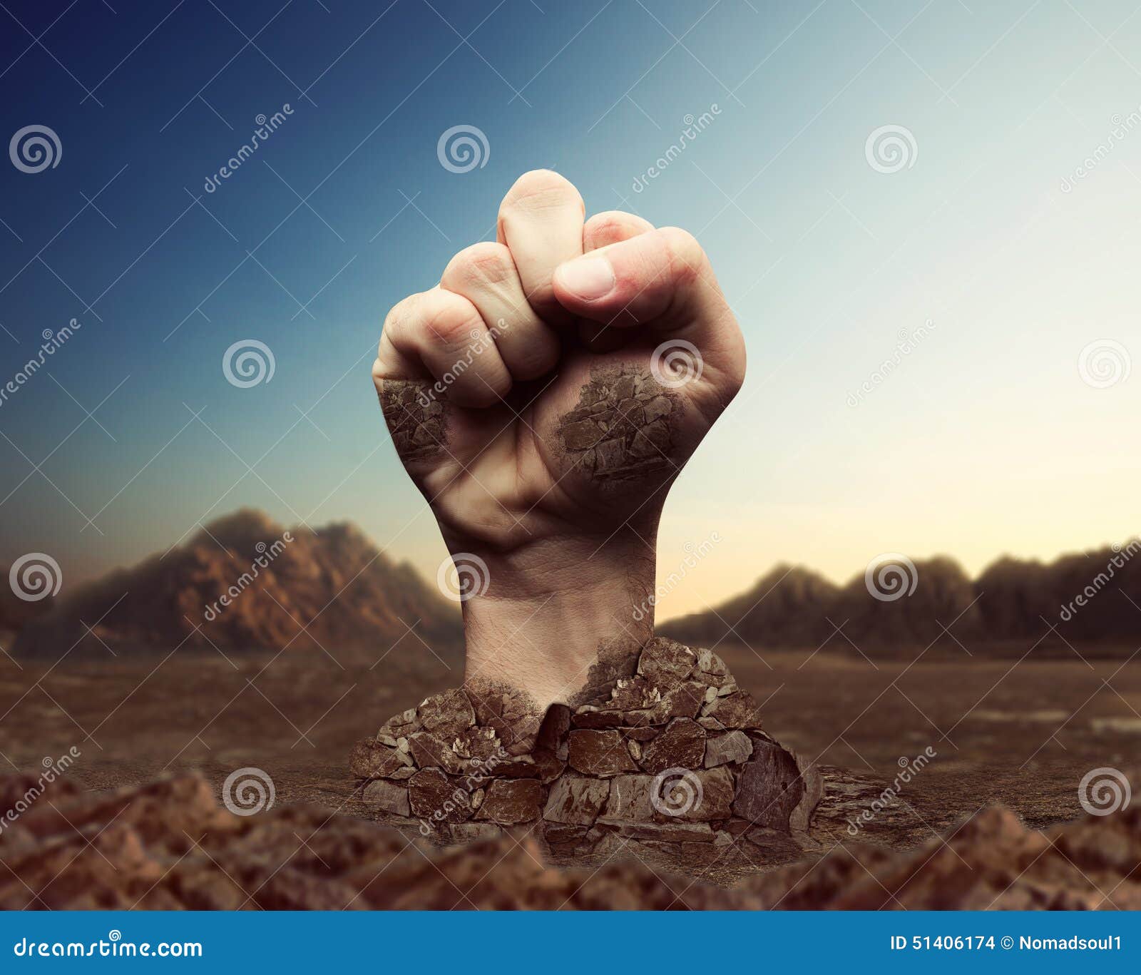 Human Fist Bursts through the Ground Stock Photo - Image of body, fight ...