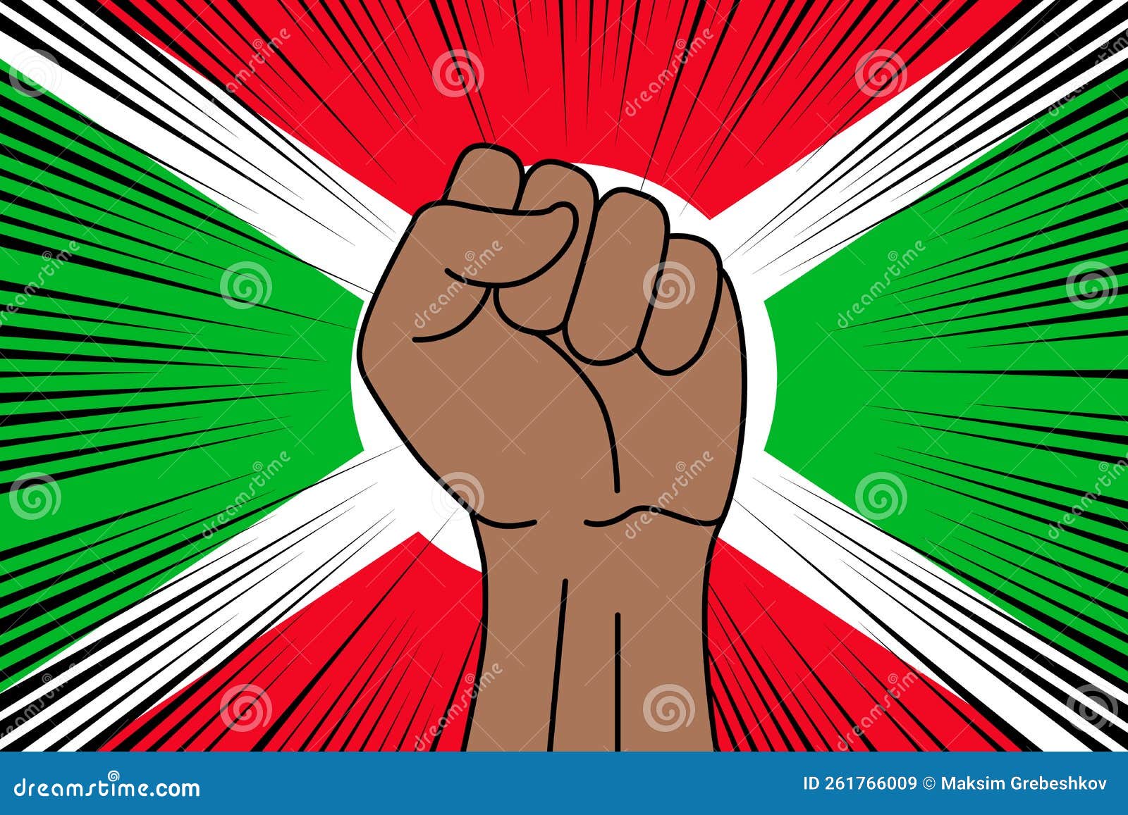 Human Fist Clenched Symbol on Flag of Burundi Stock Illustration ... Human Fist Clenched Symbol on Flag of Burundi Stock Illustration ...