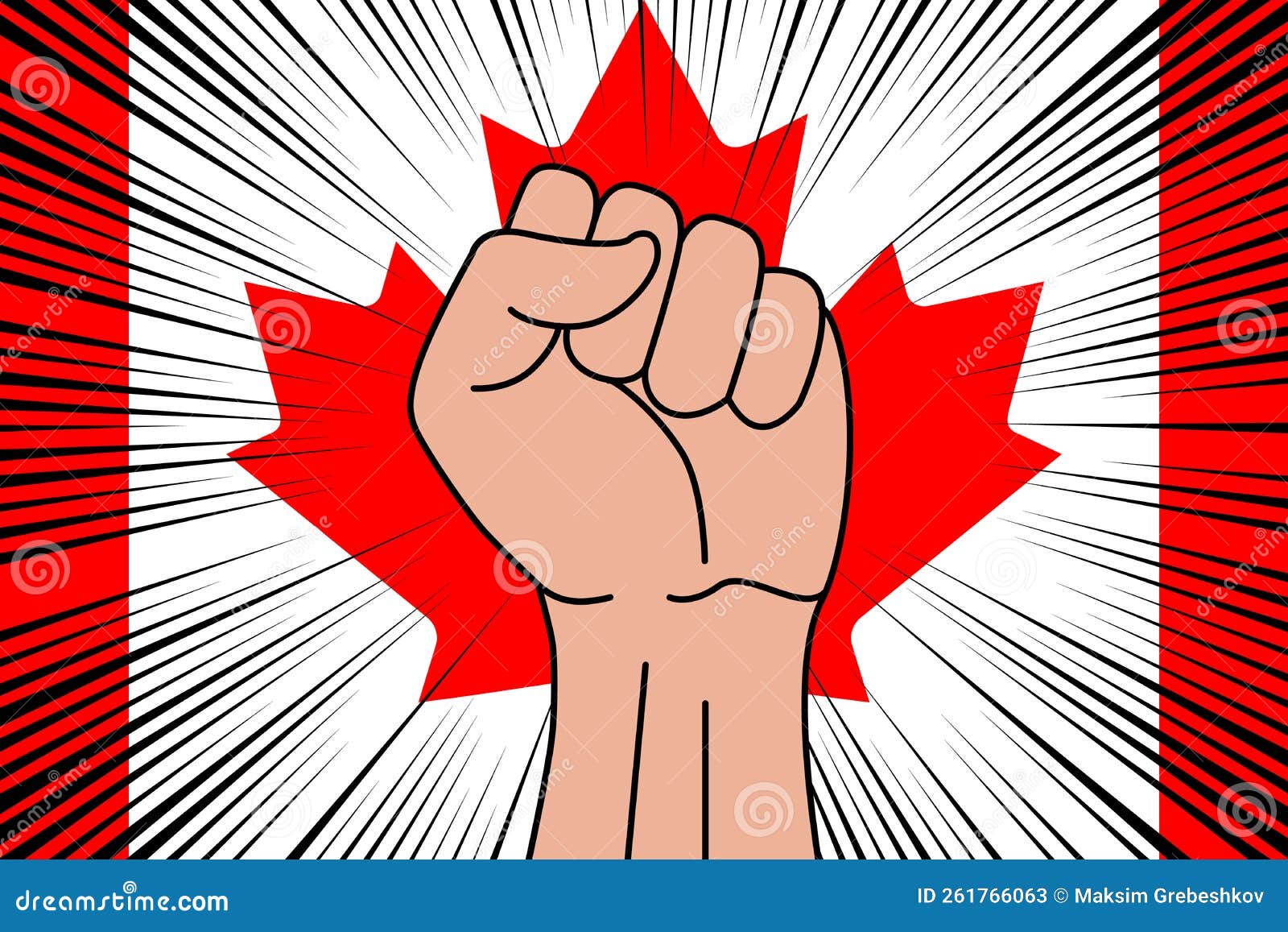 Human Fist Clenched Symbol on Flag of Canada Stock Vector ... Human Fist Clenched Symbol on Flag of Canada Stock Vector ...