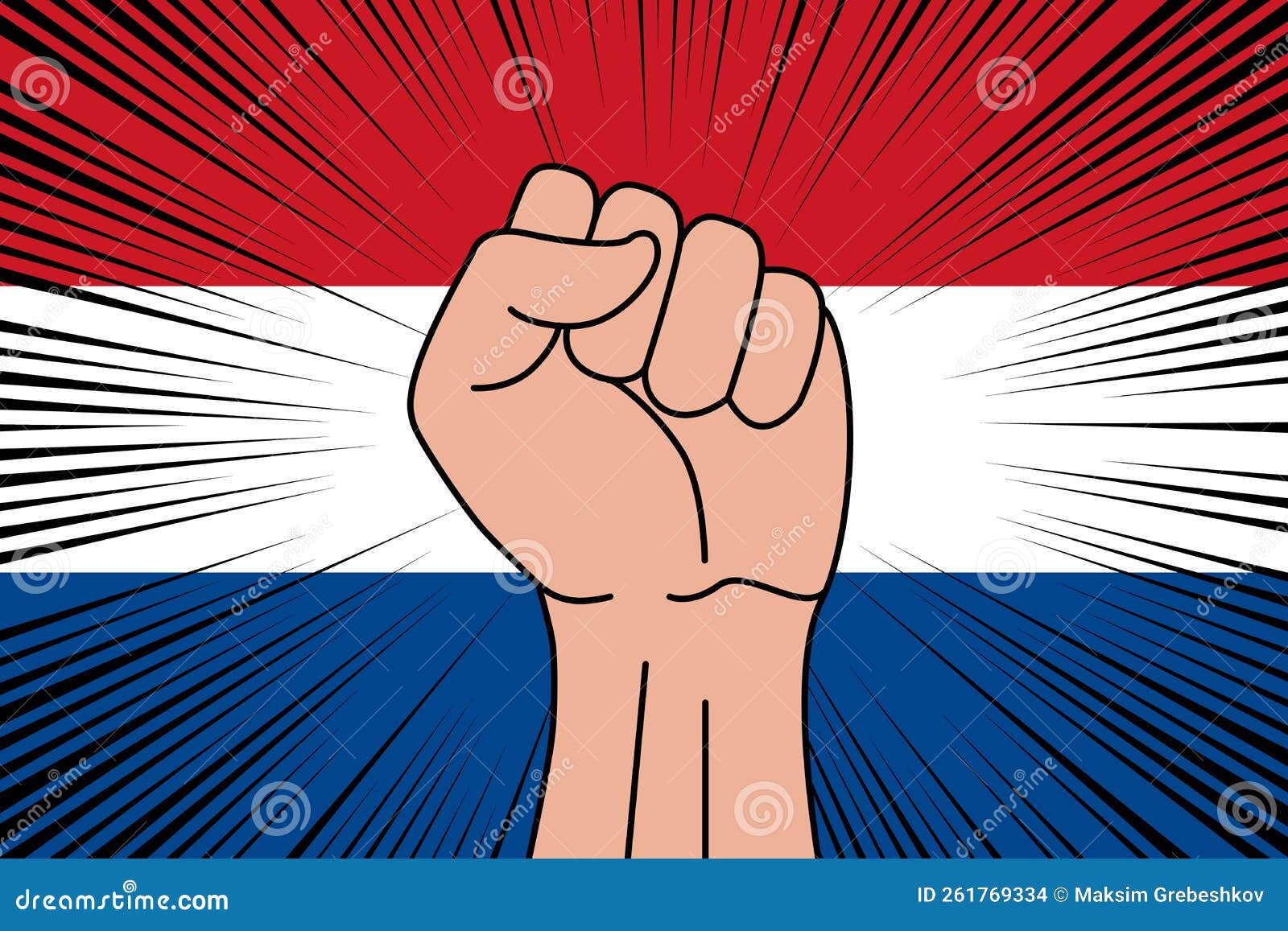 Human Fist Clenched Symbol on Flag of Netherlands Stock Vector ... Human Fist Clenched Symbol on Flag of Netherlands Stock Vector ...