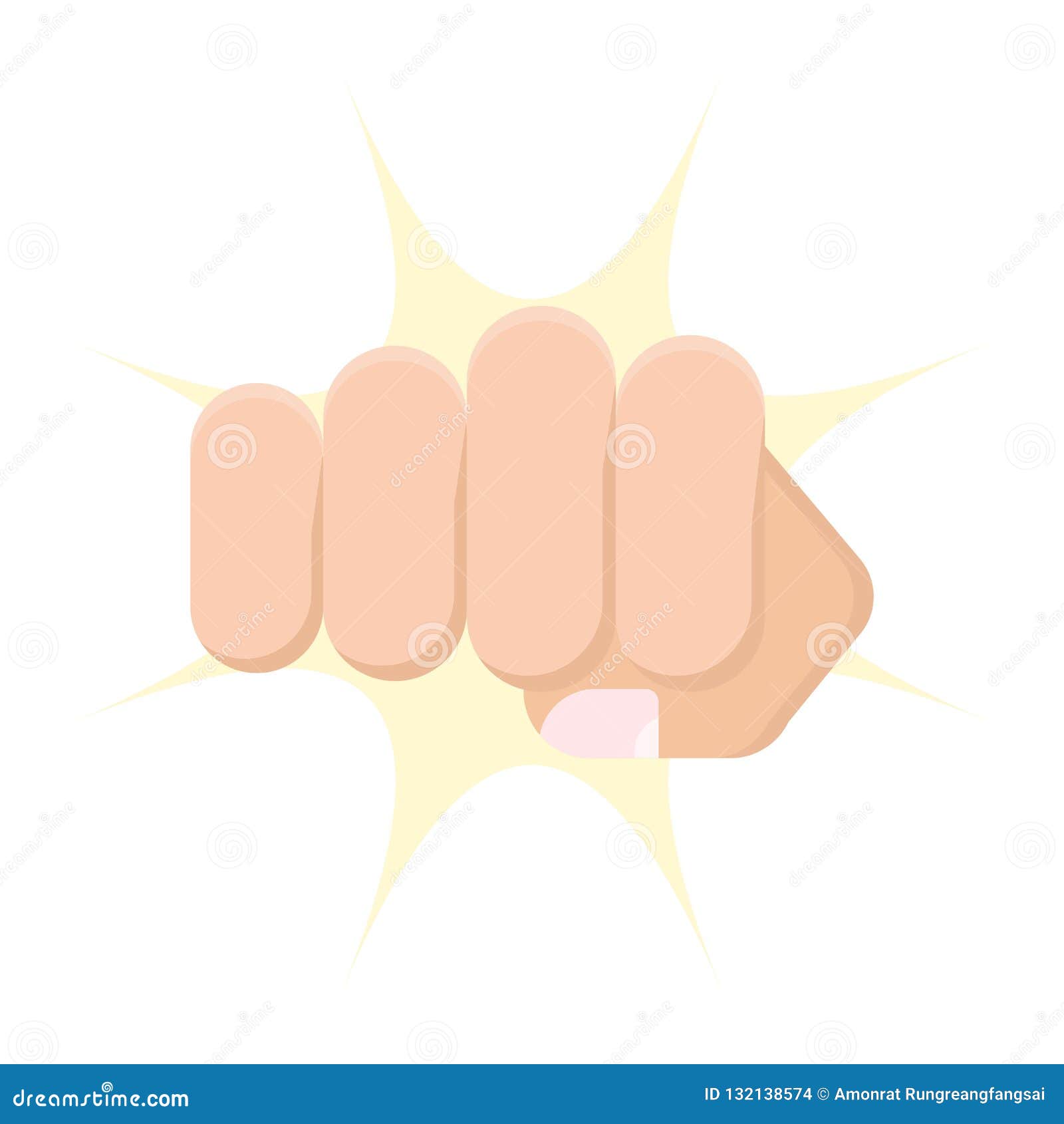 Human Fist Punch Icon, Flat Design Vector Stock Vector - Illustration ...