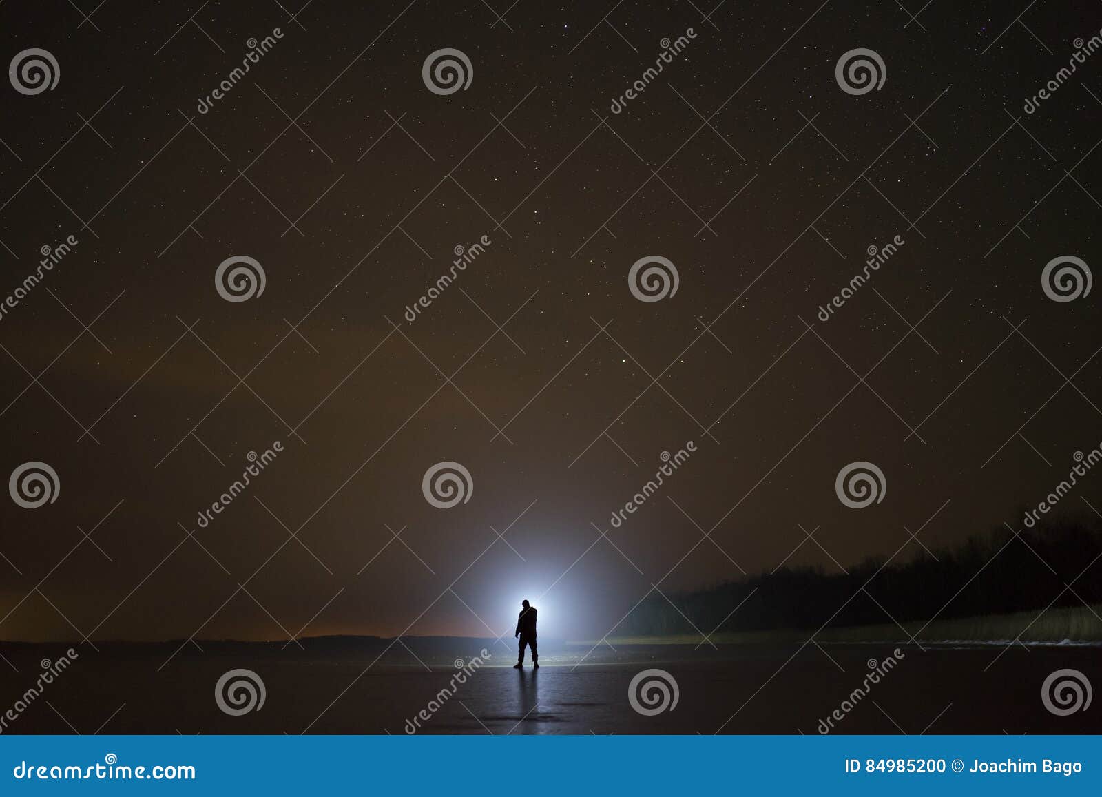 Human with flashlight stock photo. Image of winter, shadow - 84985200
