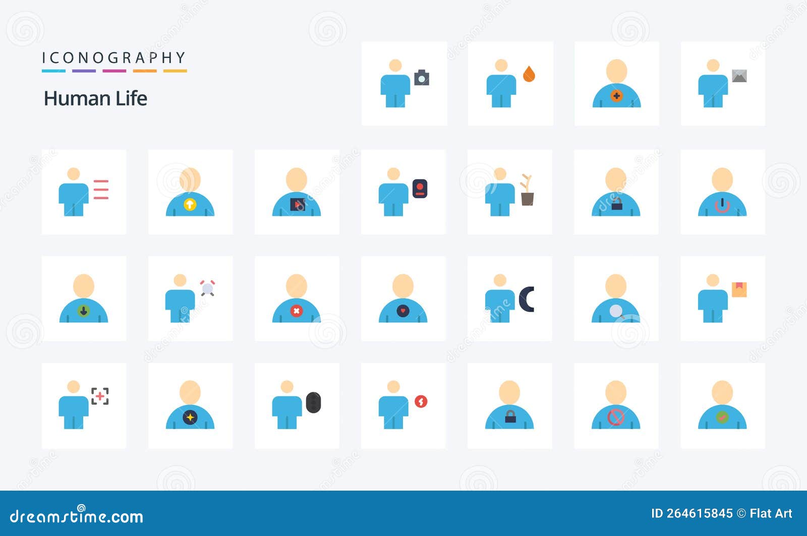 25 Human Flat Color Icon Pack Stock Vector - Illustration of user ...