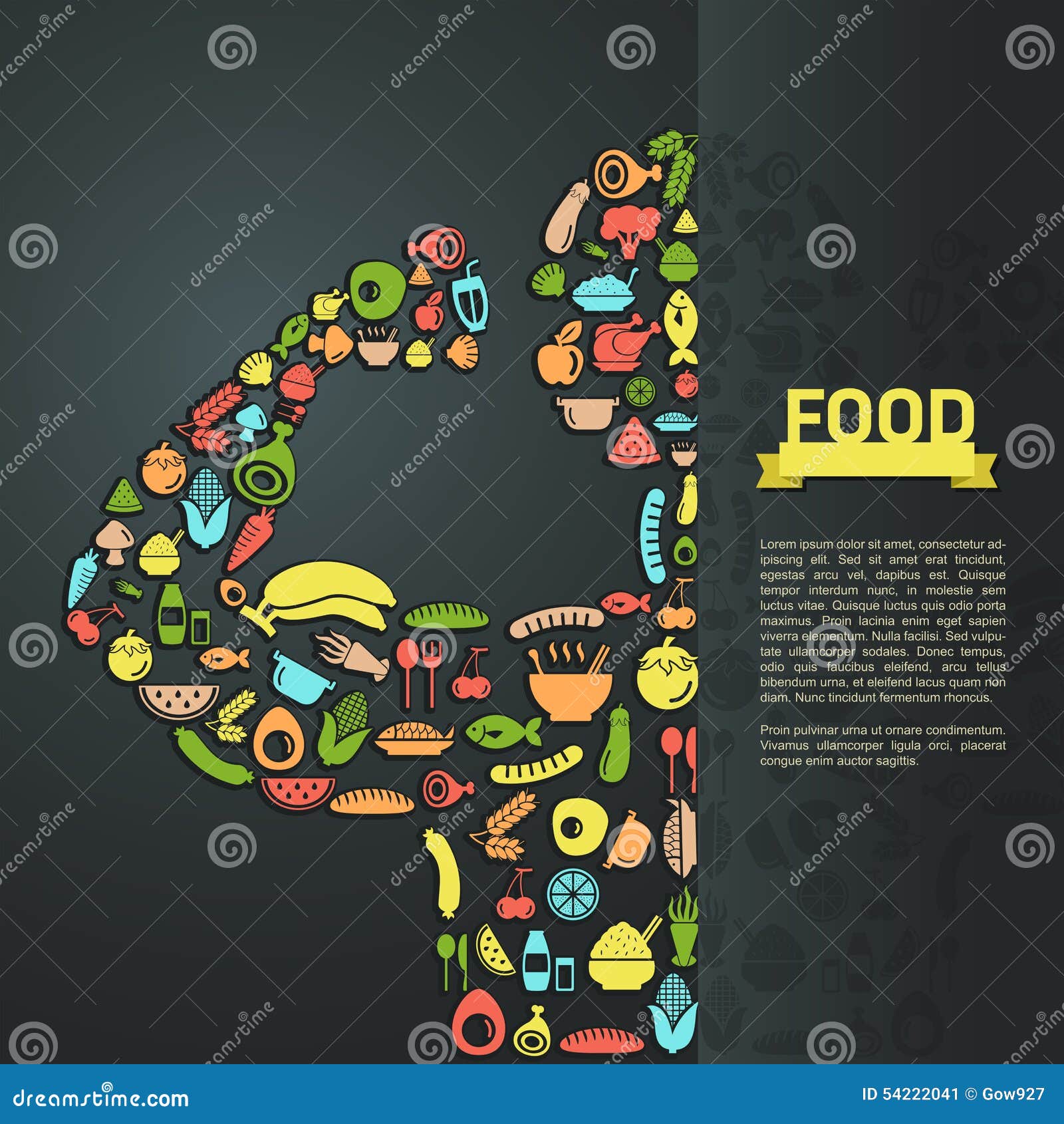 Human Food Icon in Infographic Background Layout Design, Create Stock ...