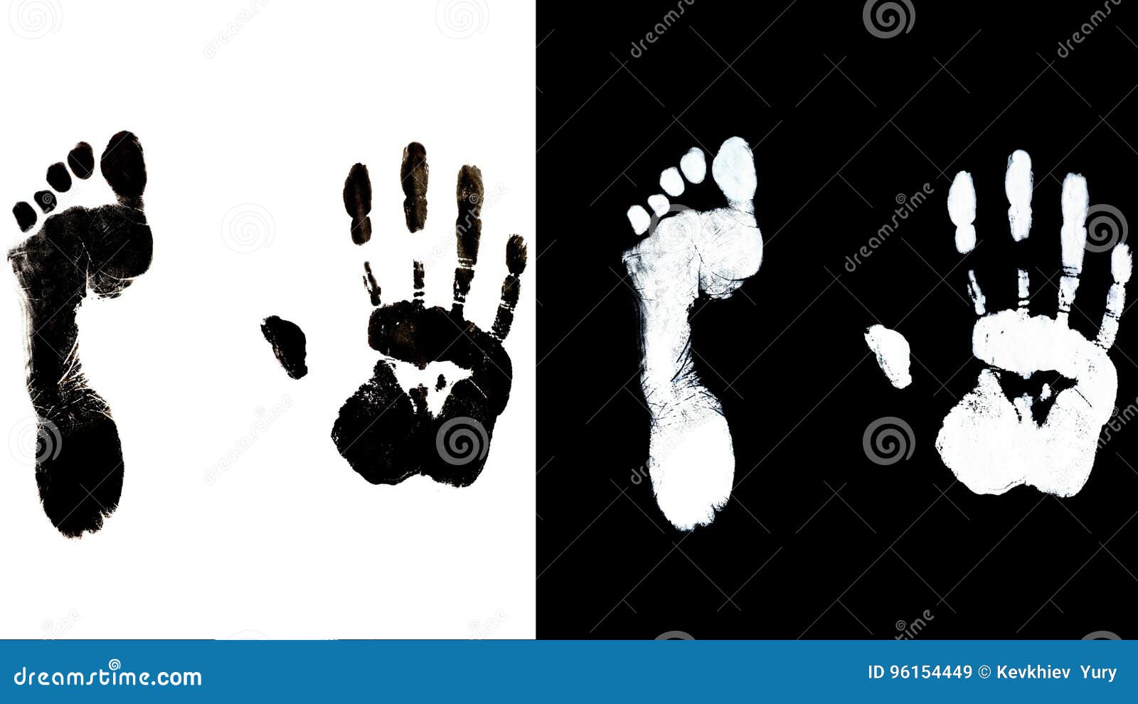 Human Foot End Hand Prints Identification Biometrics Stock Image ...