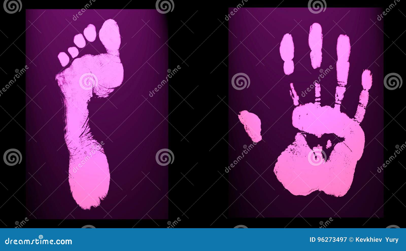 Human Foot End Hand Prints Identification Biometrics Stock Image ...