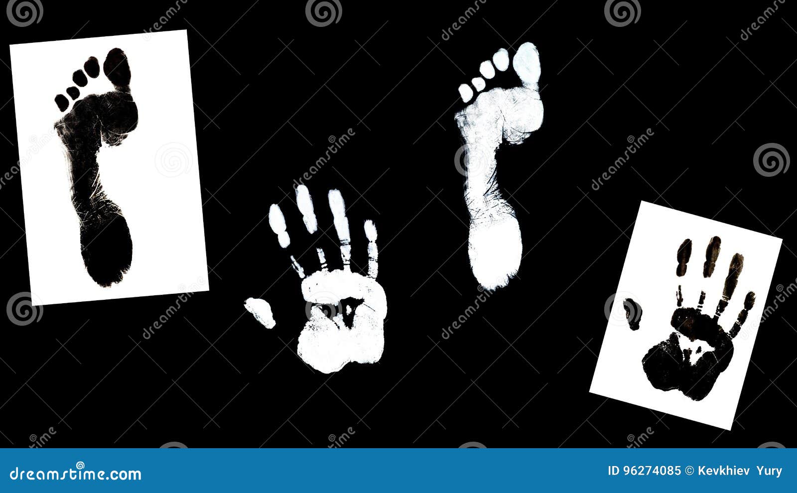 Human Prints Bare Feet Top View. Black Chain Footsteps Humanoid Smeared ...