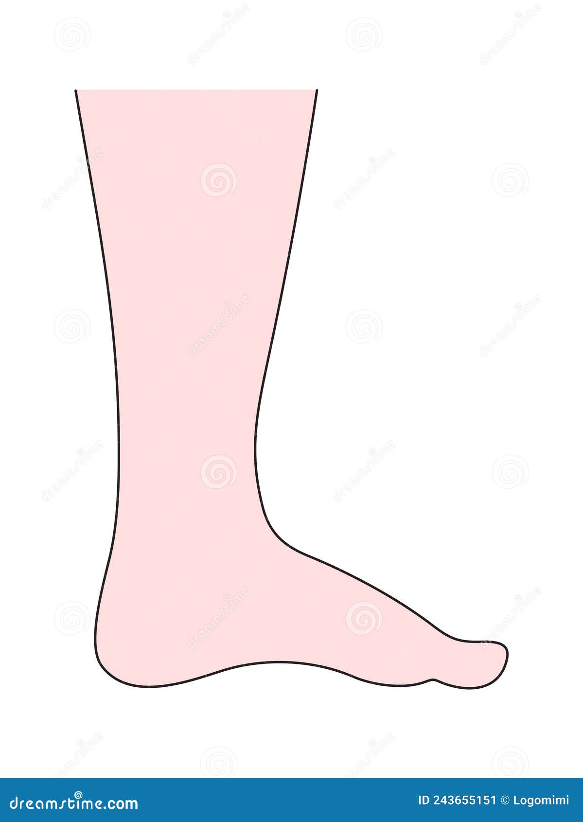 Human Foot in Side View, Flat Style Vector Illustration, Isolated on ...
