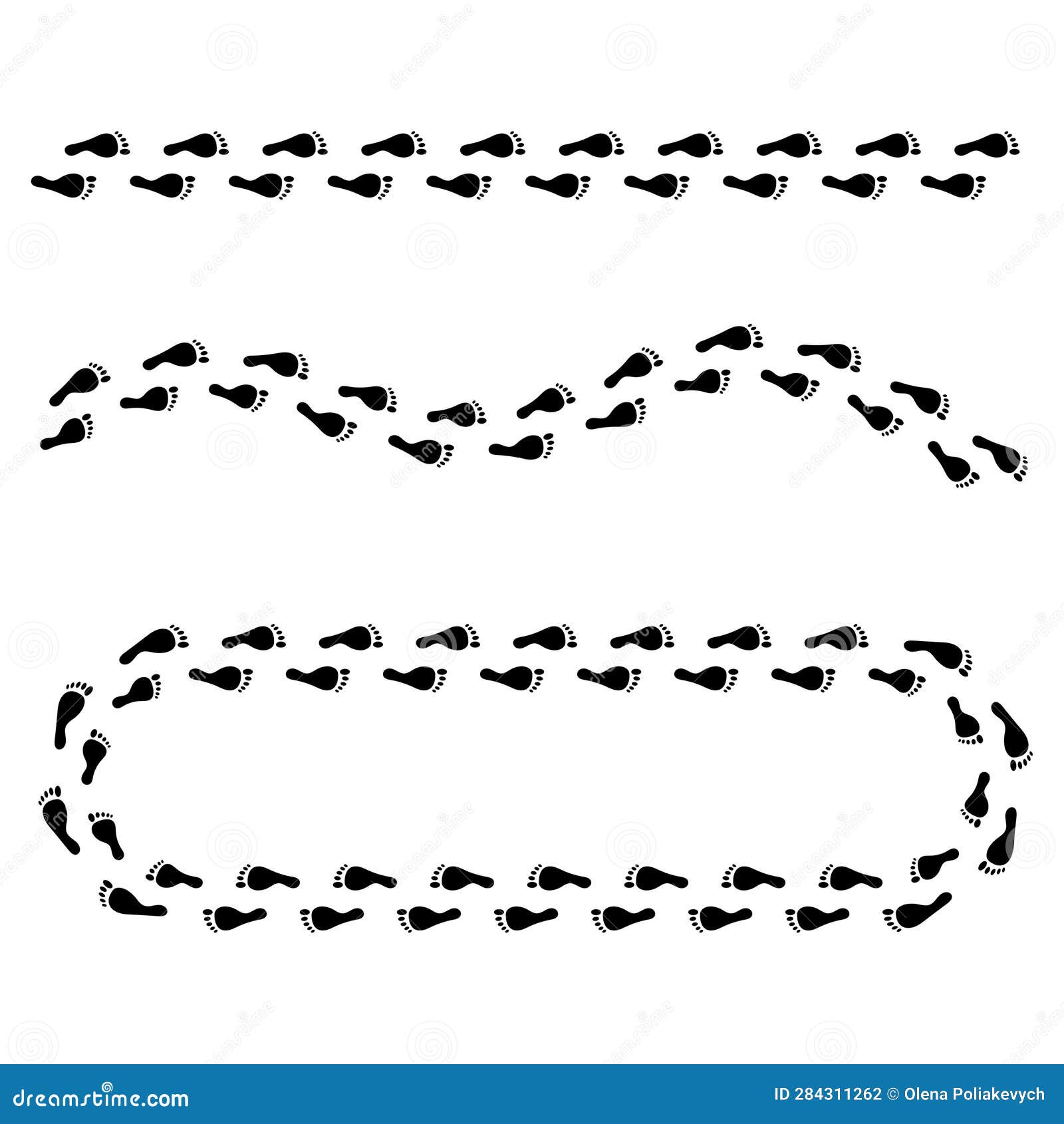 Human Footpath Steps. Human Steps Circle. Vector Illustration. Stock ...