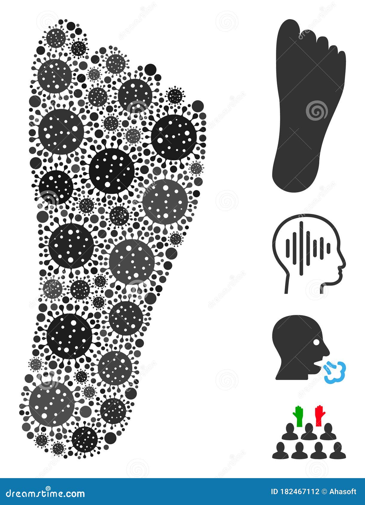 Human Footprint Collage of CoronaVirus Elements Stock Illustration ...