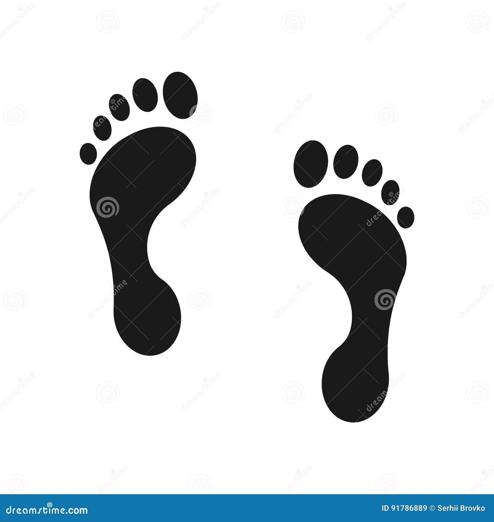 Footprint Icon. Barefoot Symbol. Step Mark. Trekking Shape. Distance ...