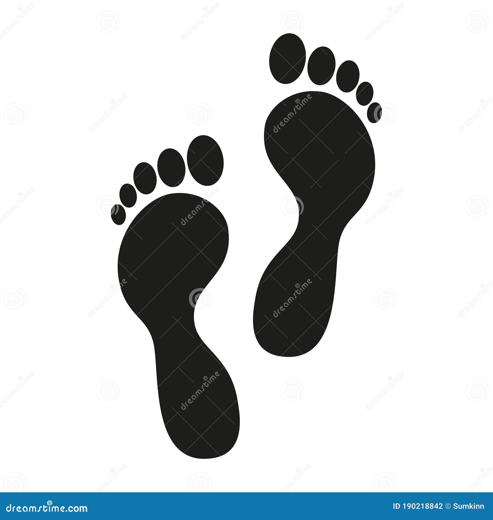 Footprint Icon. Barefoot Symbol. Step Mark. Trekking Shape. Distance ...