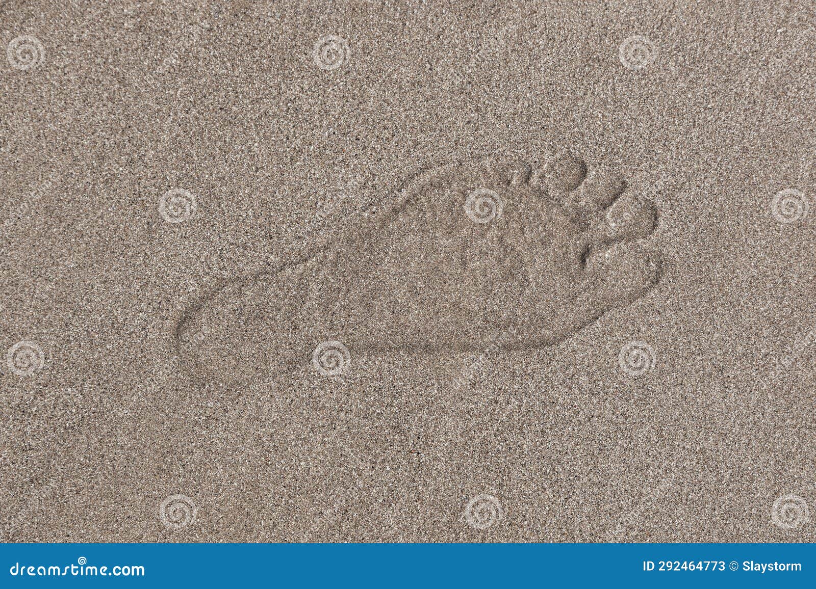Human Footprint Imprint in Sand on the Beach Stock Image - Image of ...