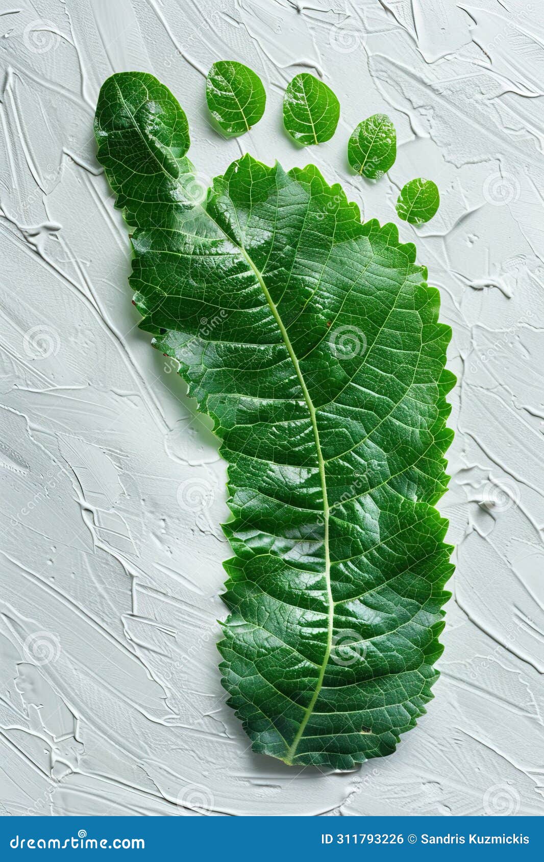 Human Footprint with Leaf Texture. Generative AI. Stock Illustration ...
