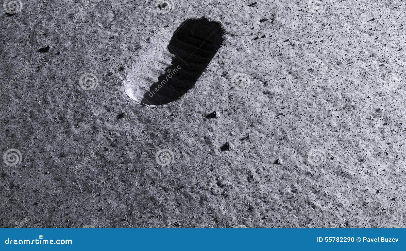 Footprint on moon stock photo. Image of history, leap - 55782290