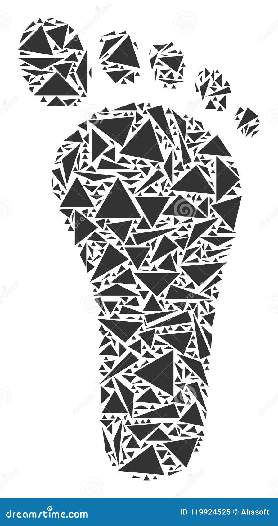 Human Footprint Mosaic of Triangles Stock Vector - Illustration of ...