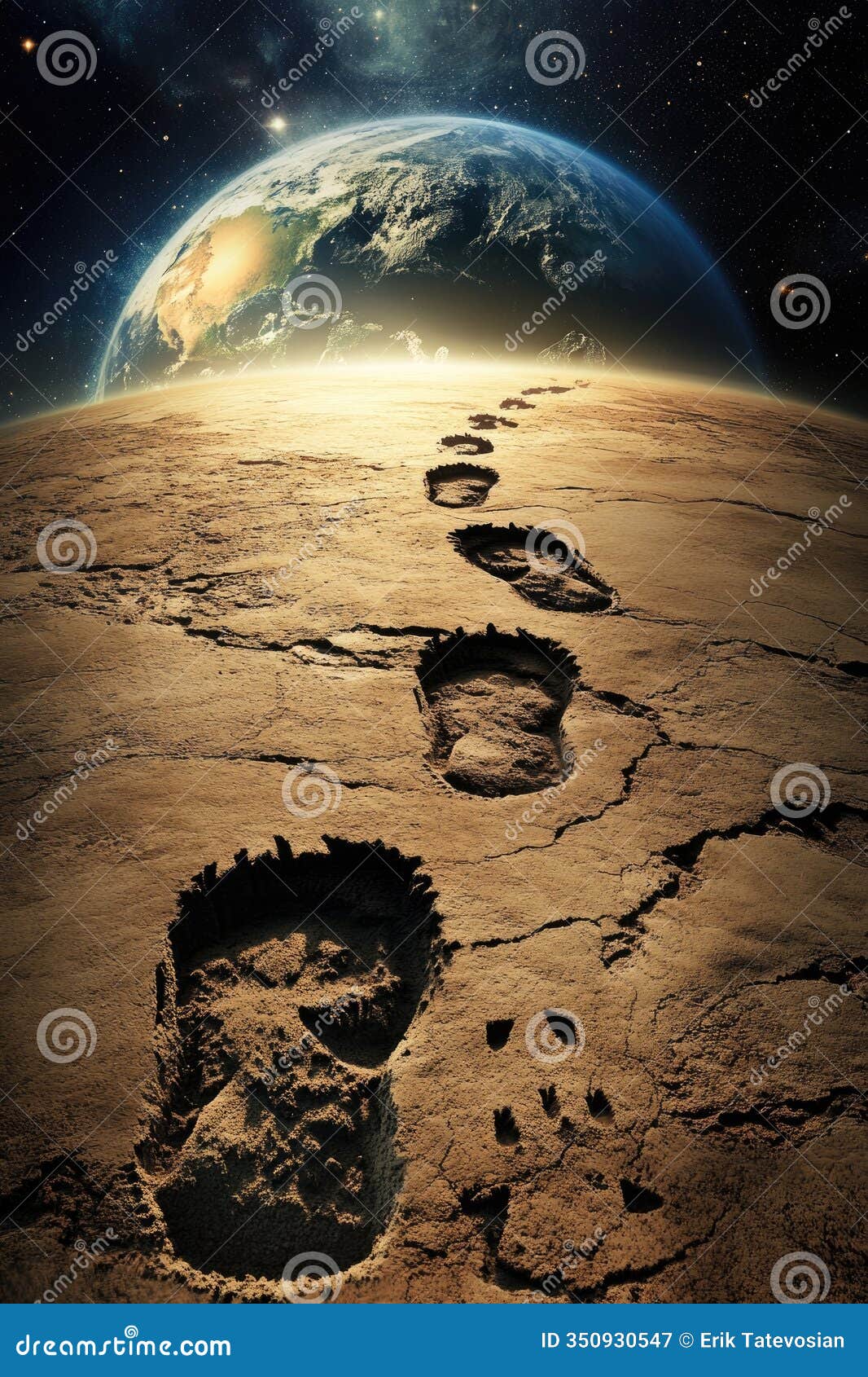 Human Footprint on Planet Earth. Selective Focus Stock Image - Image of ...