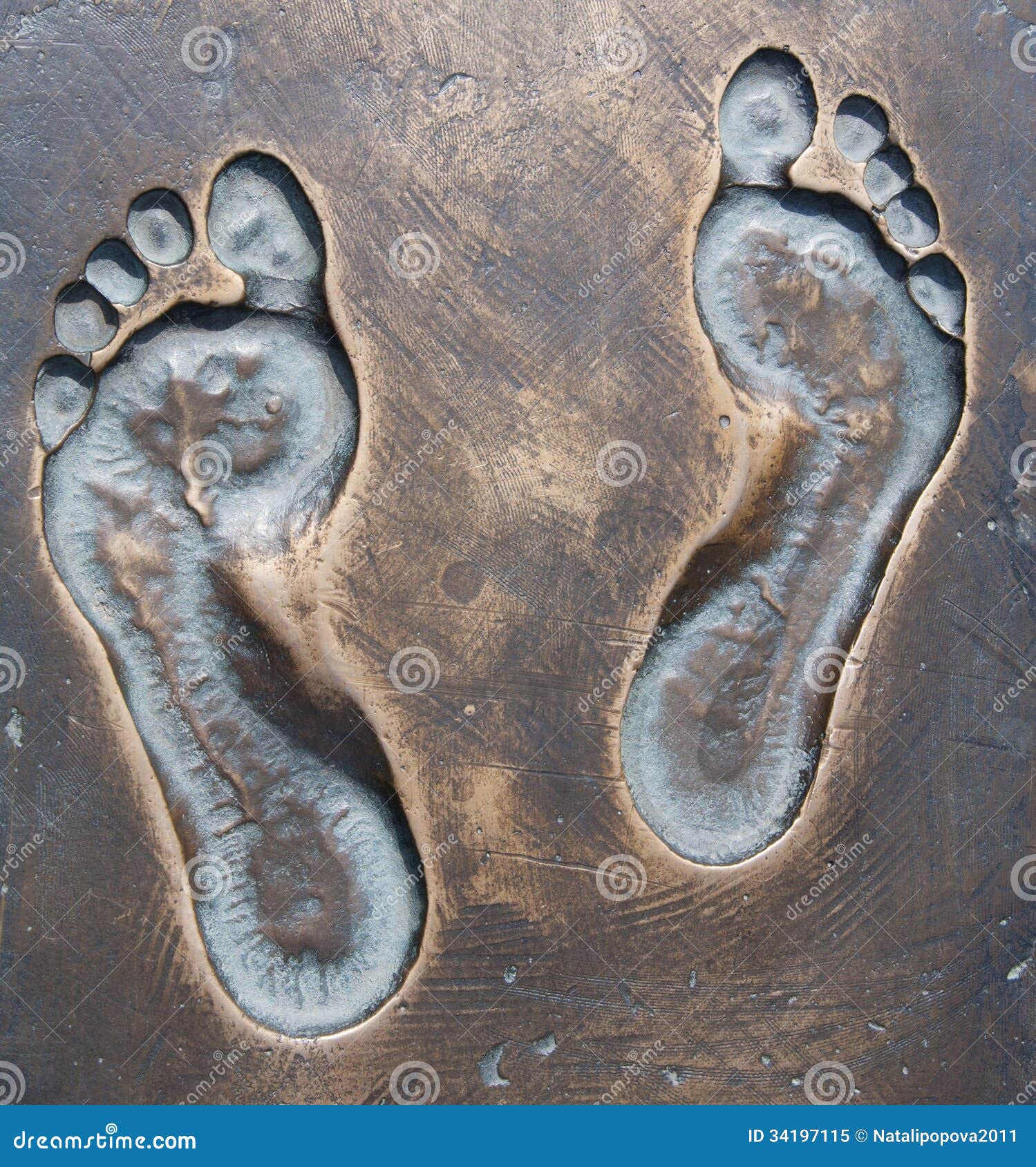 Human Footprints on the Bronze. Stock Image - Image of people, path ...