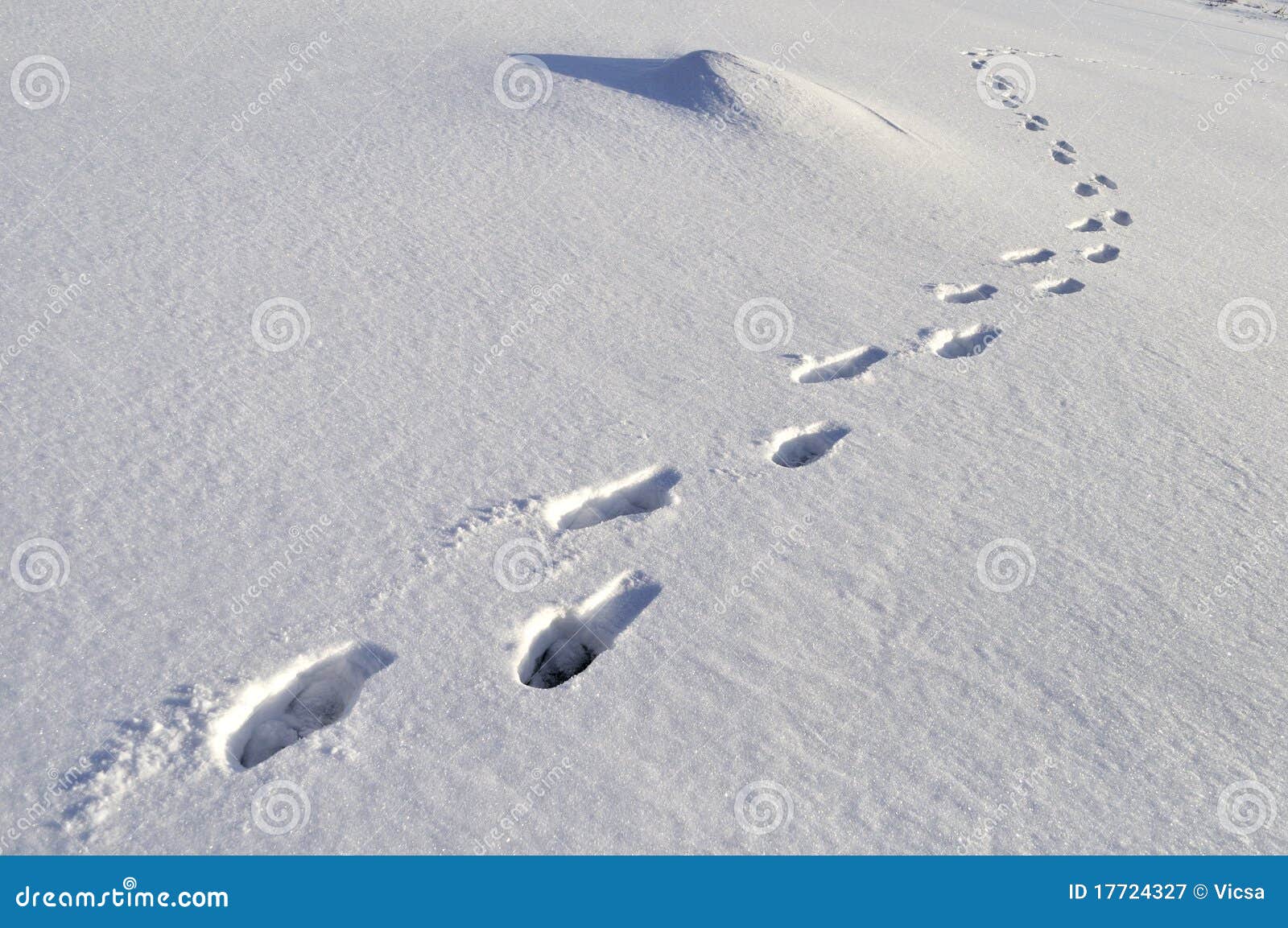 Human Footprints in Deep Snow Stock Image - Image of footprints, deep ...