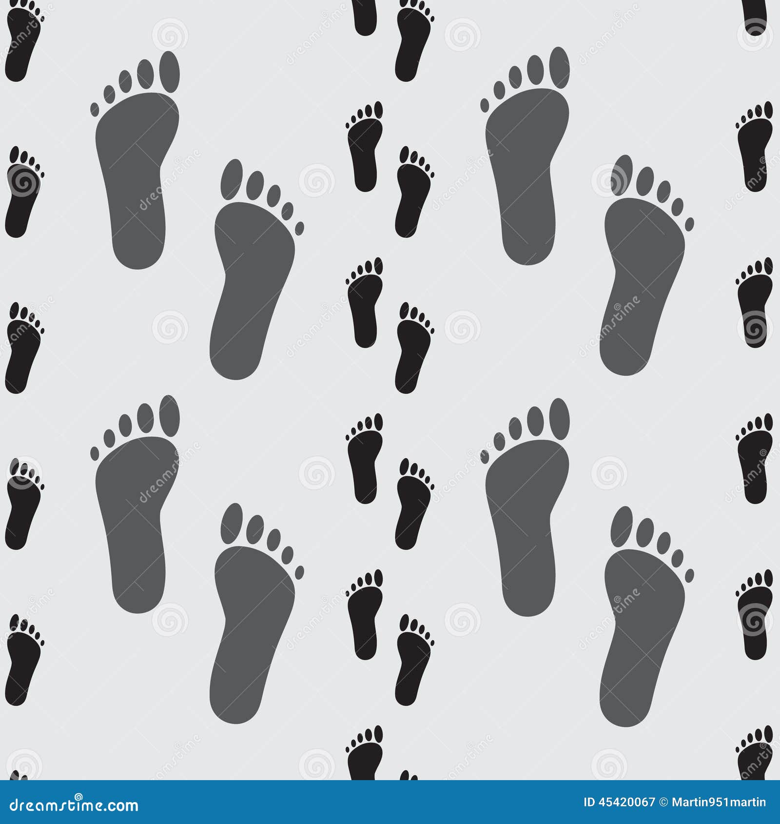 Human Footprints Gray Seamless Pattern Stock Vector - Illustration of ...