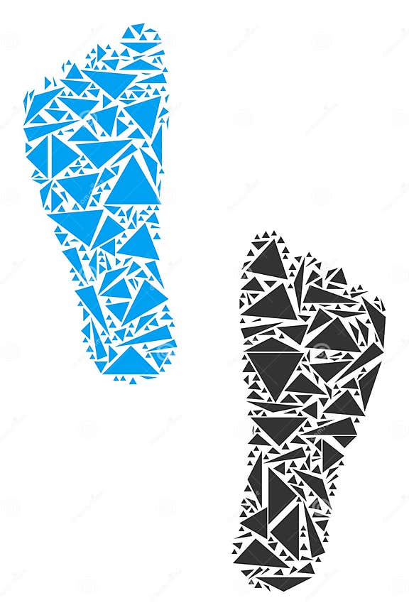 Human Footprints Mosaic of Triangles Stock Vector - Illustration of ...