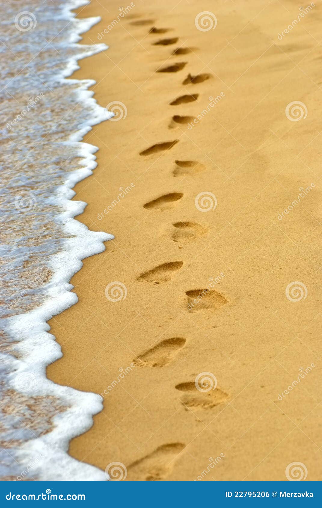 Human Footprints On Sand At The Beach Royalty Free Stock Image - Image ...