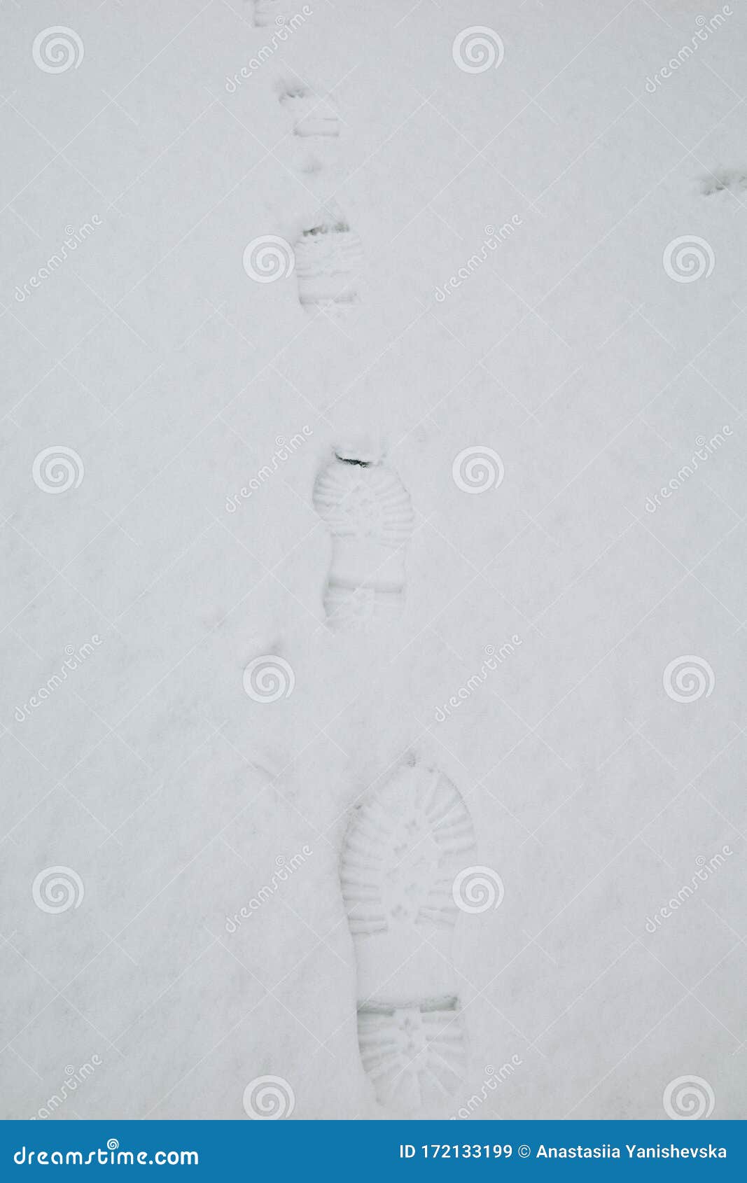 Human Footprints on the Snow, Winter Path Stock Image - Image of ...