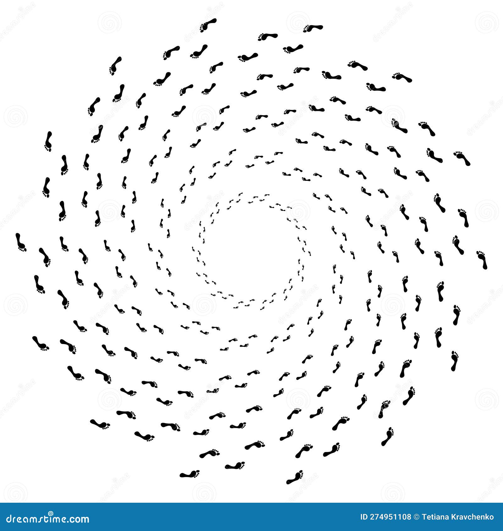 Human Footprints Spiral Circle. Vector Illustration Stock Vector ...