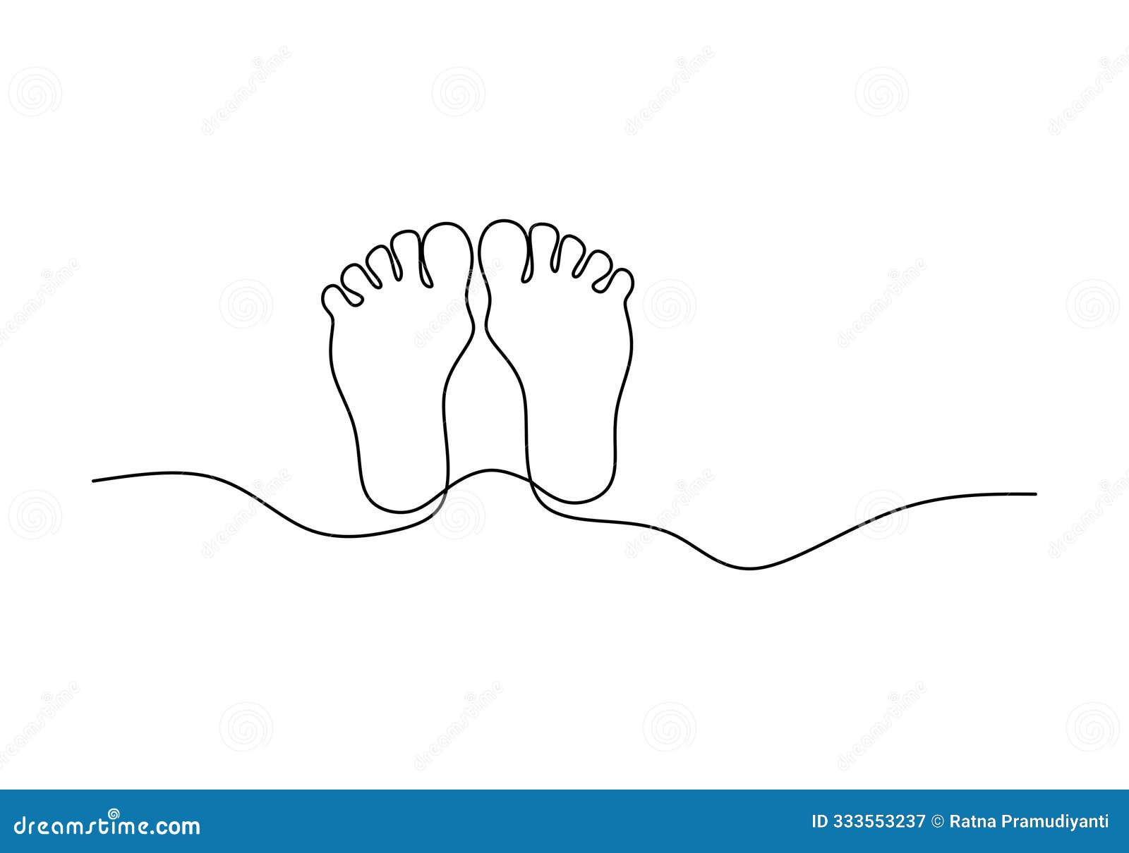 Human Footprints Steps Continuous Line Drawing. Physical Activity of ...