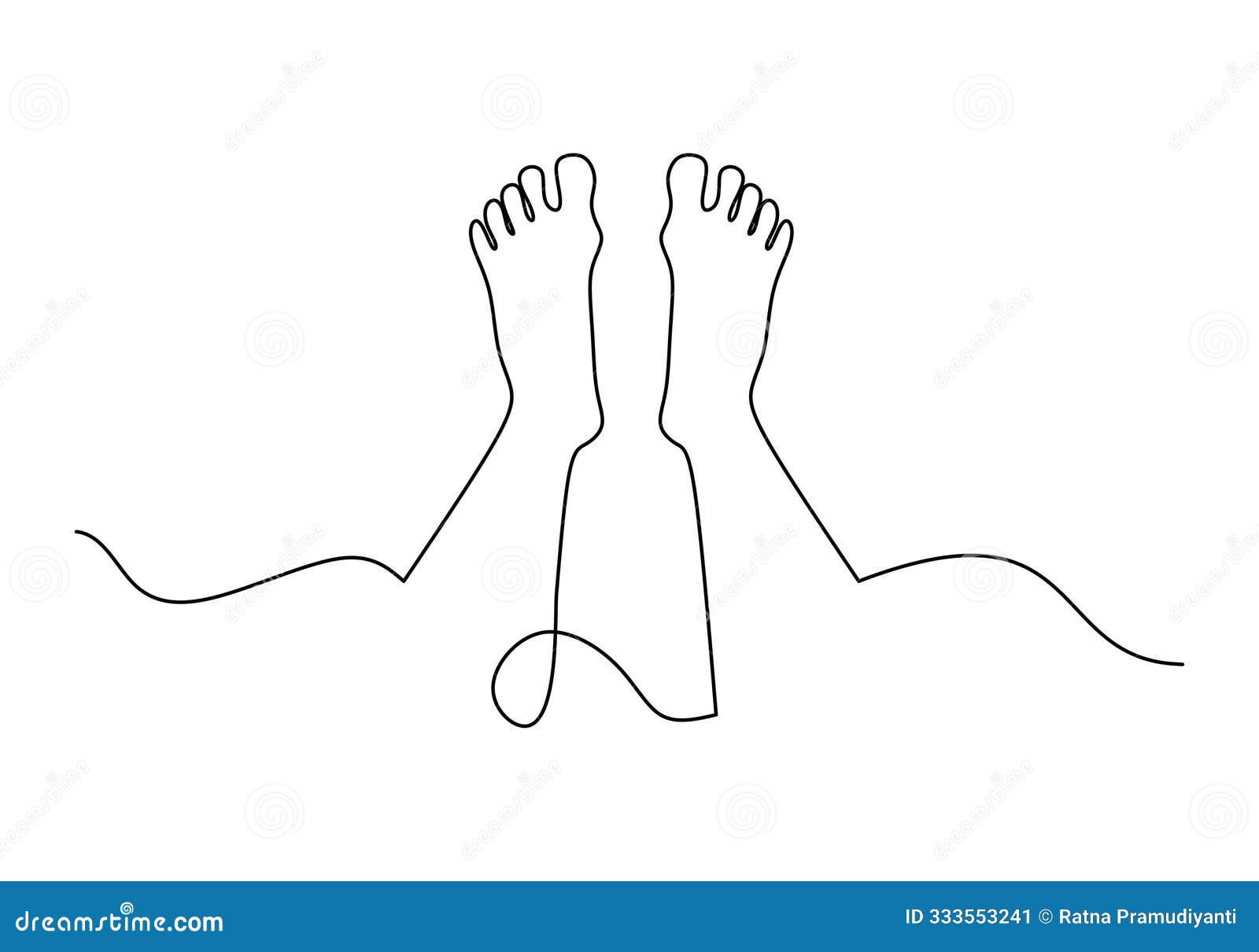 Human Footprints Steps Continuous Line Drawing. Physical Activity of ...