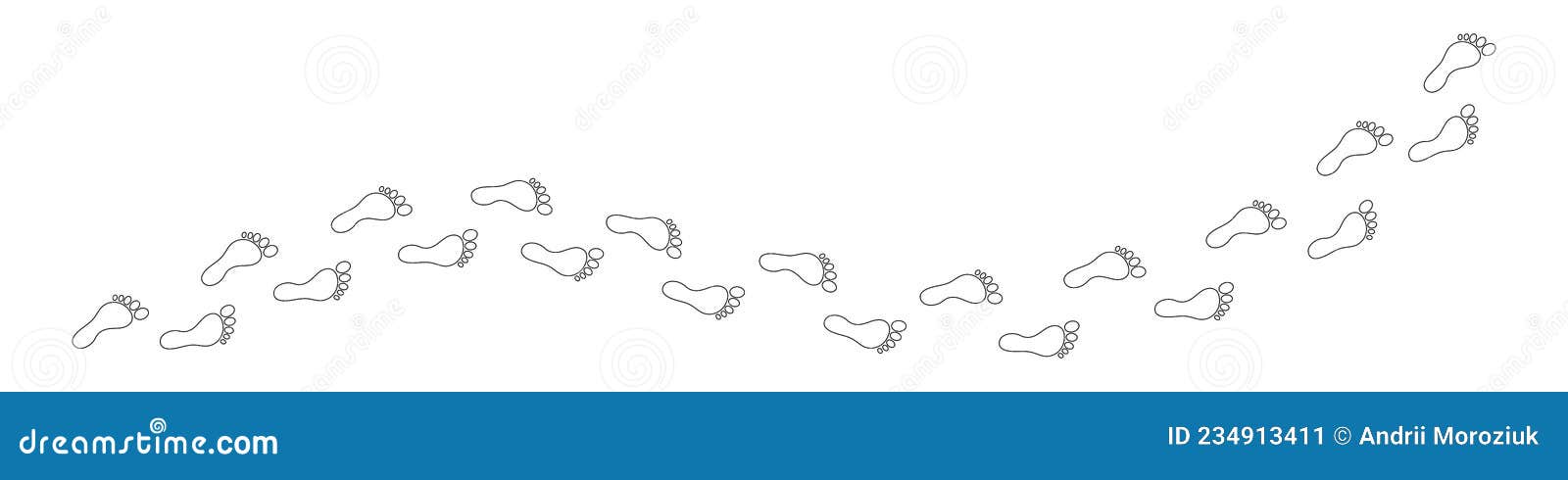 Human Footprints, Trails and Paths. Walking Trail Stock Illustration ...