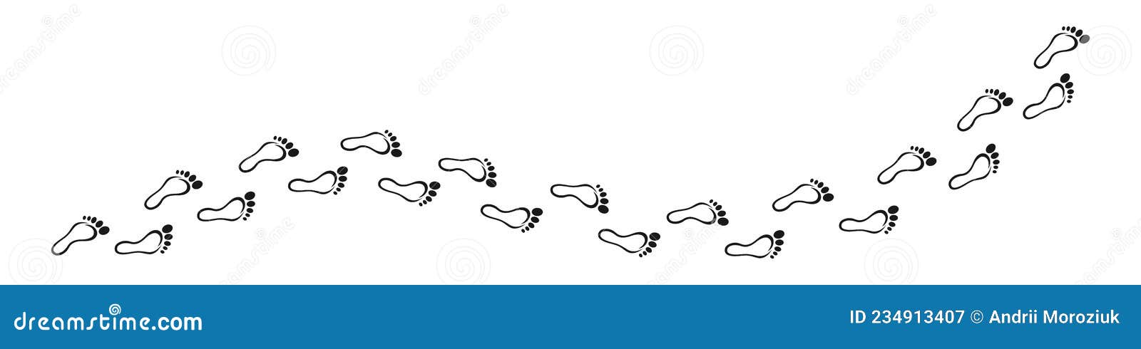 Human Footprints, Trails and Paths. Walking Trail Stock Illustration ...