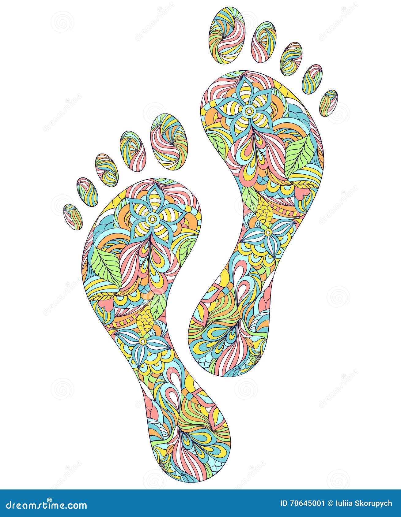 Set Of Human Footprints Vector Design Template. Black Silhouette Of ...