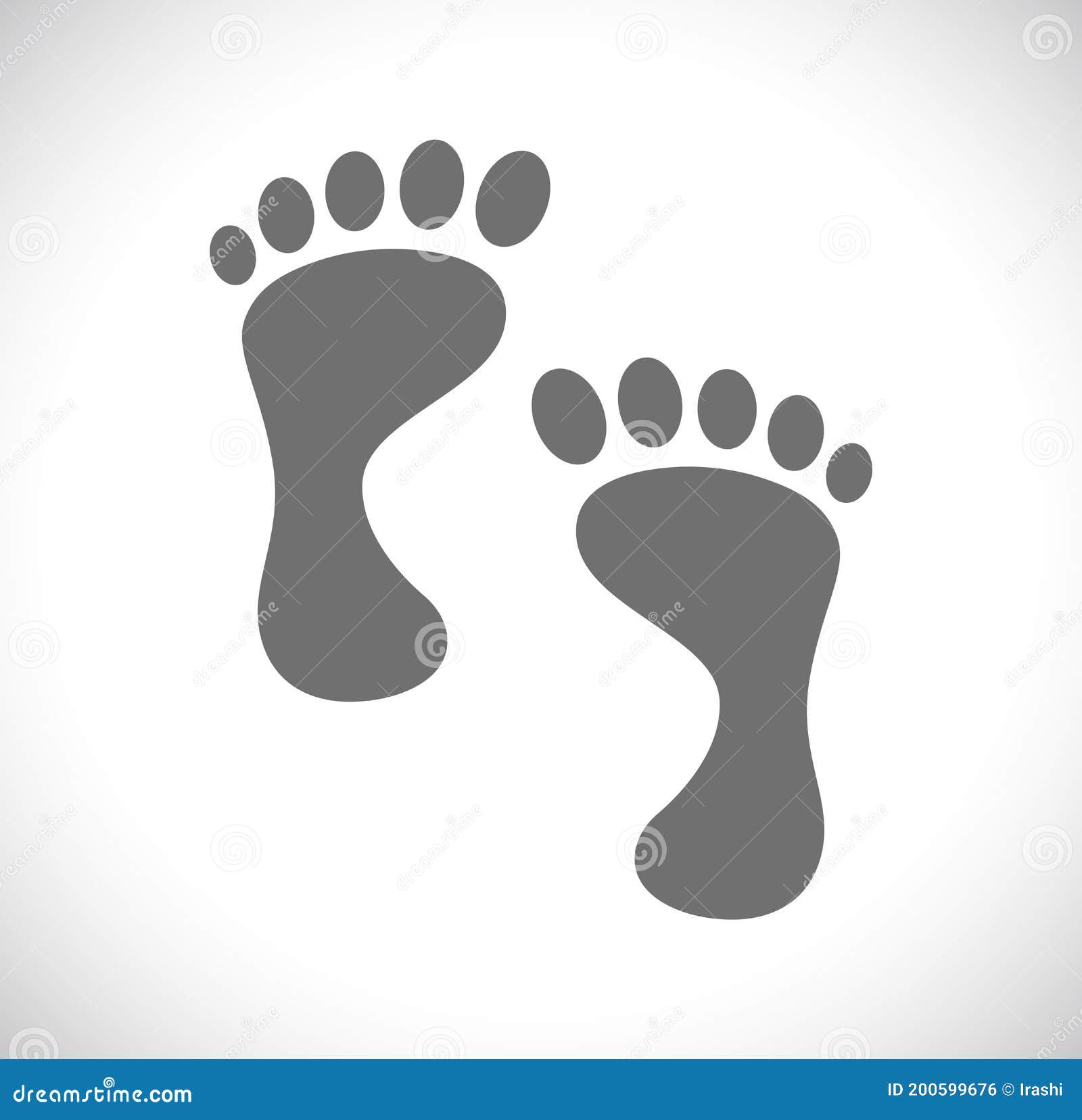 Footprints step icon stock vector. Illustration of person - 200599676