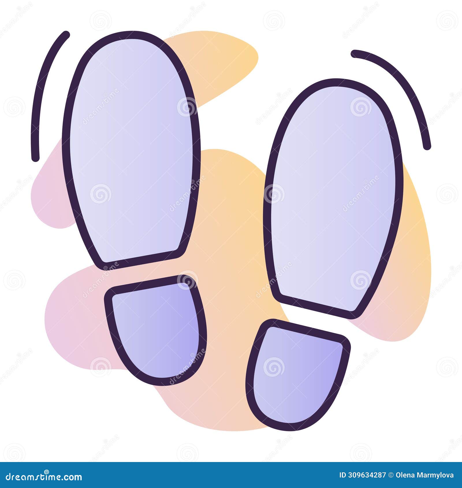 Two Human Footsteps, Showing Both Feet And All Five Toes Royalty-Free ...